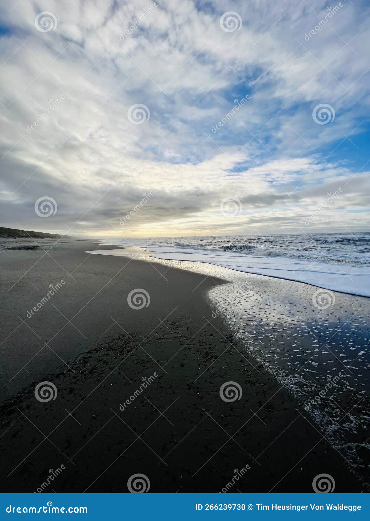 Lonely Expanses on the Beach, with the Last Rays of the Day Stock Photo ...