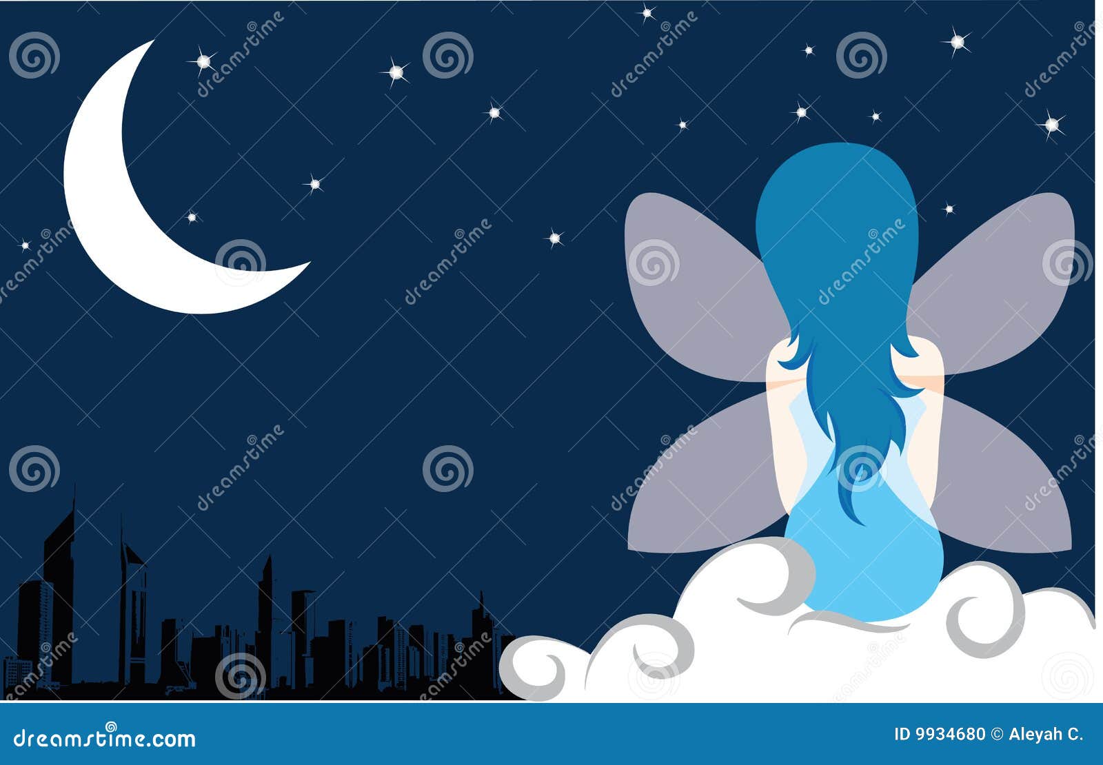 Lonely fairy stock vector. Illustration of bell, imagination - 9934680