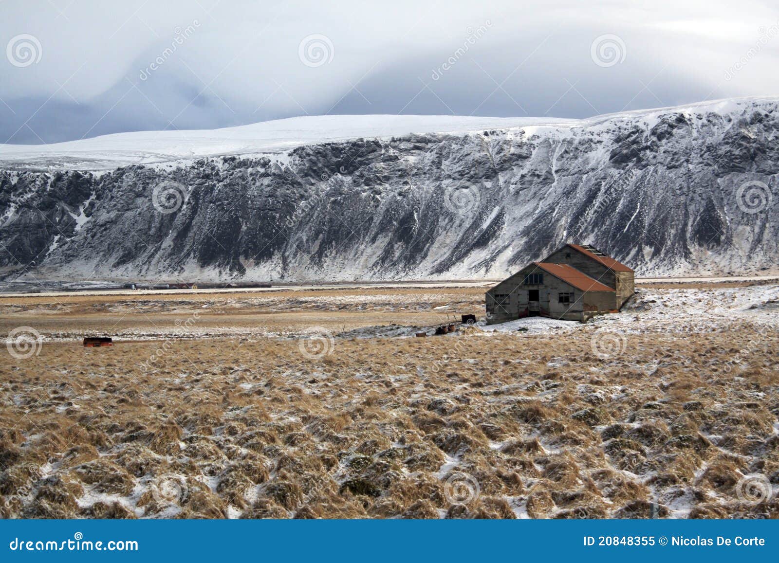 Lonely Farm in Iceland Landscape Stock Image - Image of serene, europe ...