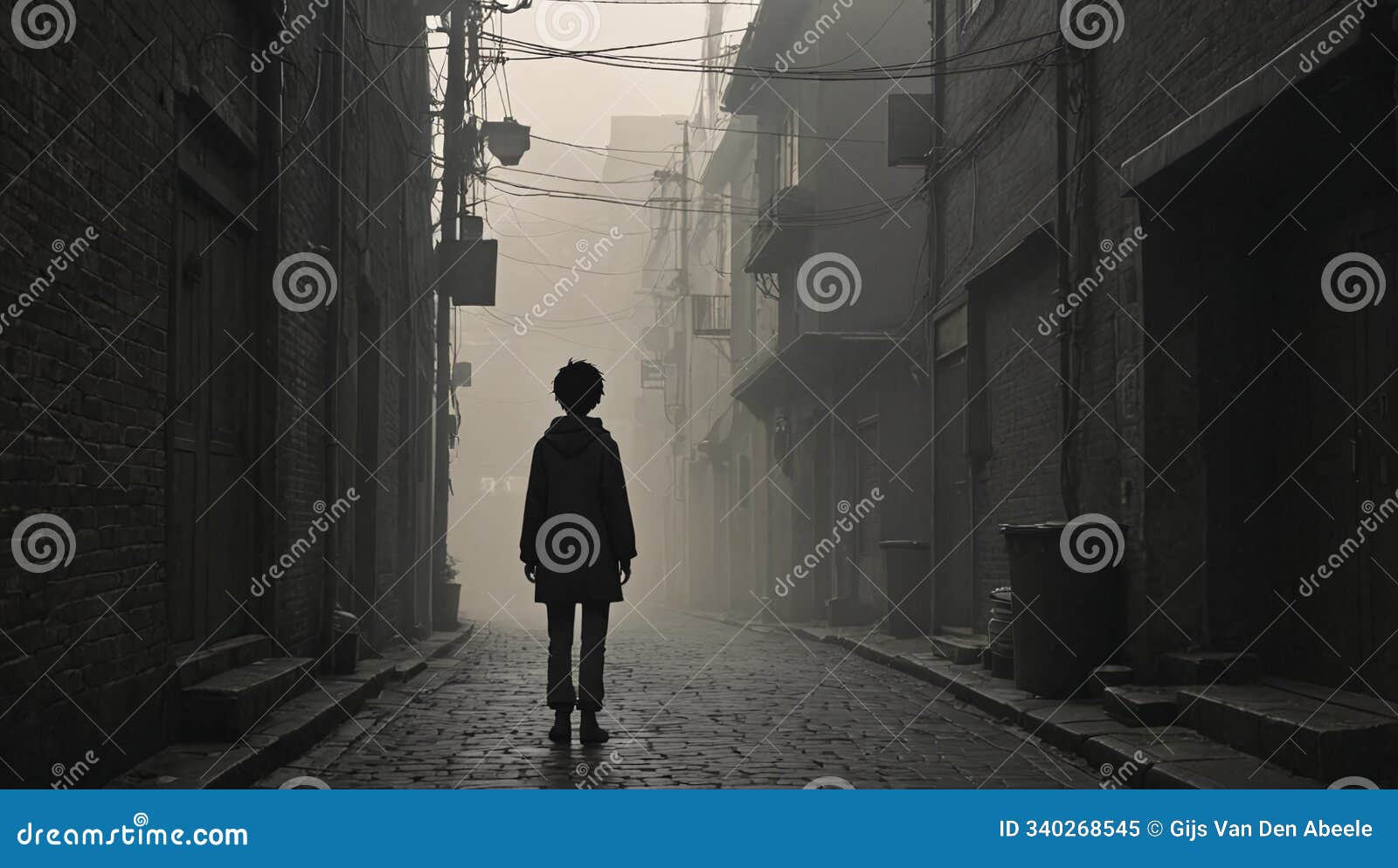 Misty Anime Mountains With Winding Trails And Ancient Shrines Stock ...