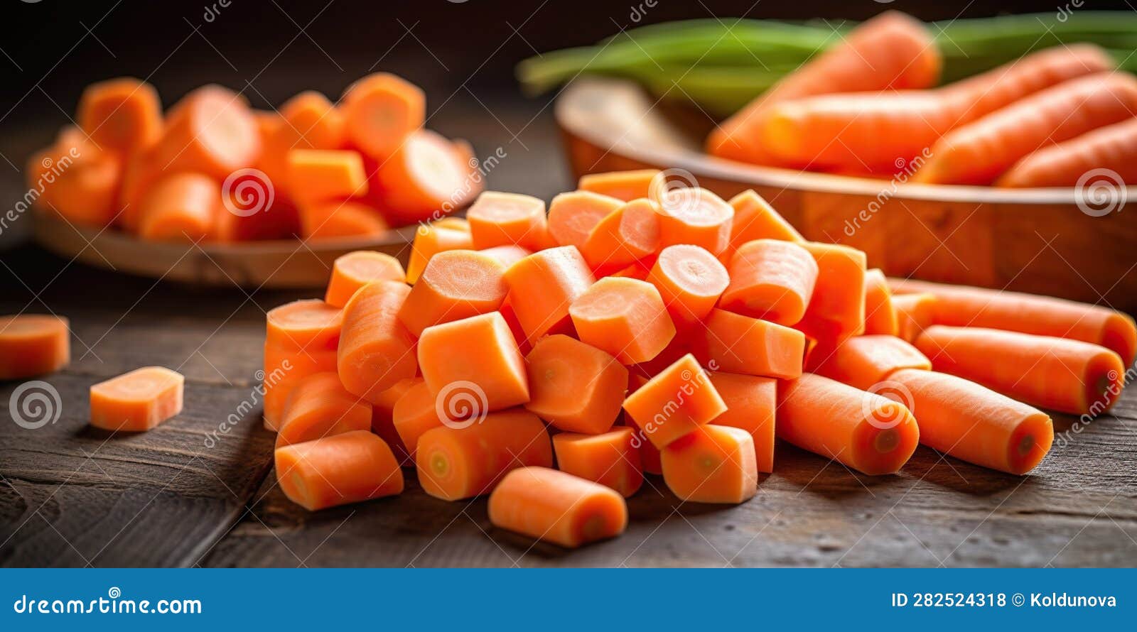 Lonely Fresh Raw Carrots with Bitten Off Pieces Lying on a Wooden ...