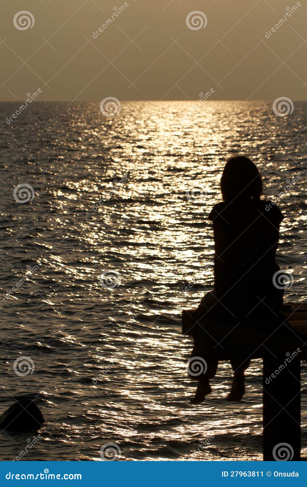 Lonely girl stock image. Image of lonely, person, sunset - 27963811