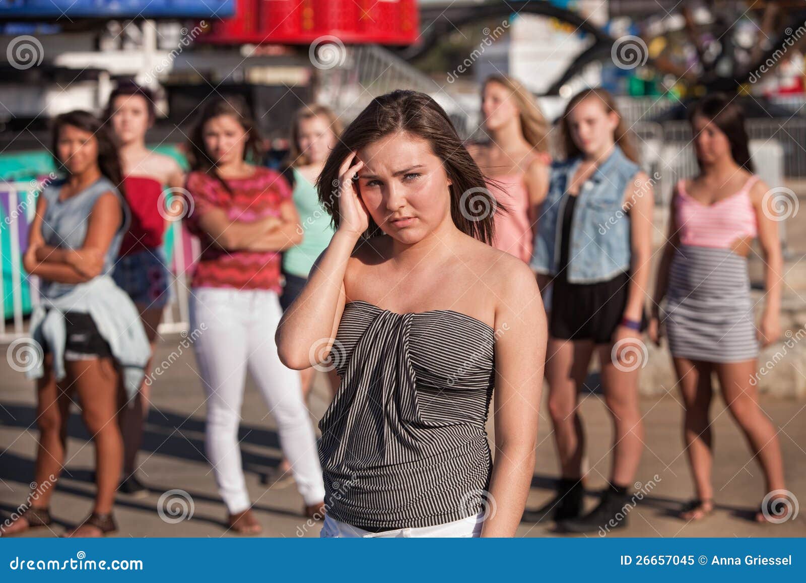 Lonely Girl Left Out stock image. Image of park, hanging - 26657045