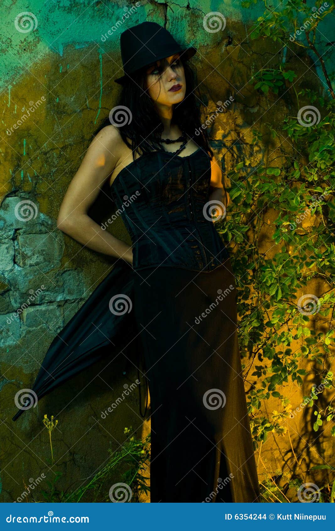 Lonely Goth Girl stock photo. Image of woman, ancient - 6354244