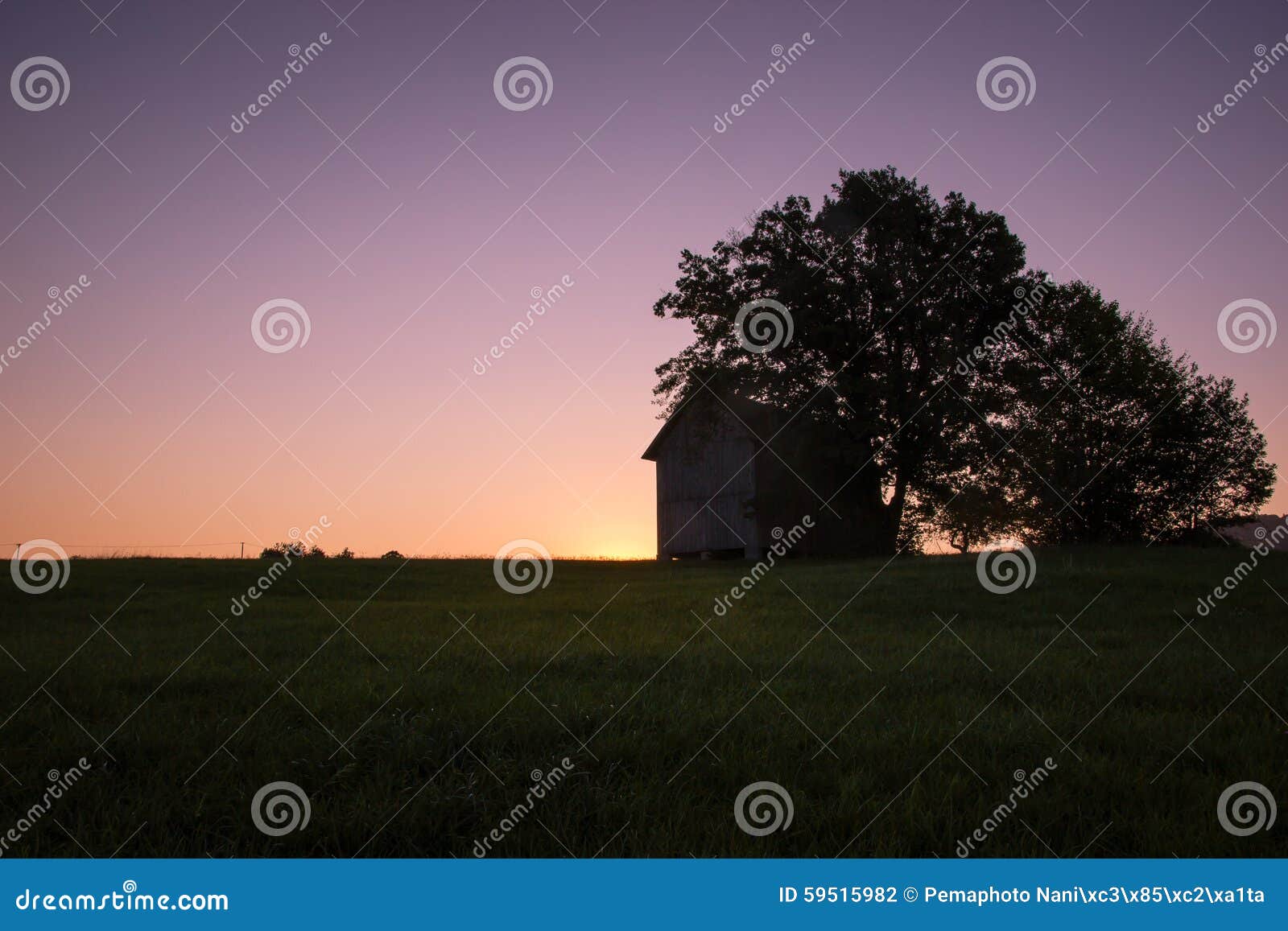 Lonely House in Sunrise stock photo. Image of horizon - 59515982