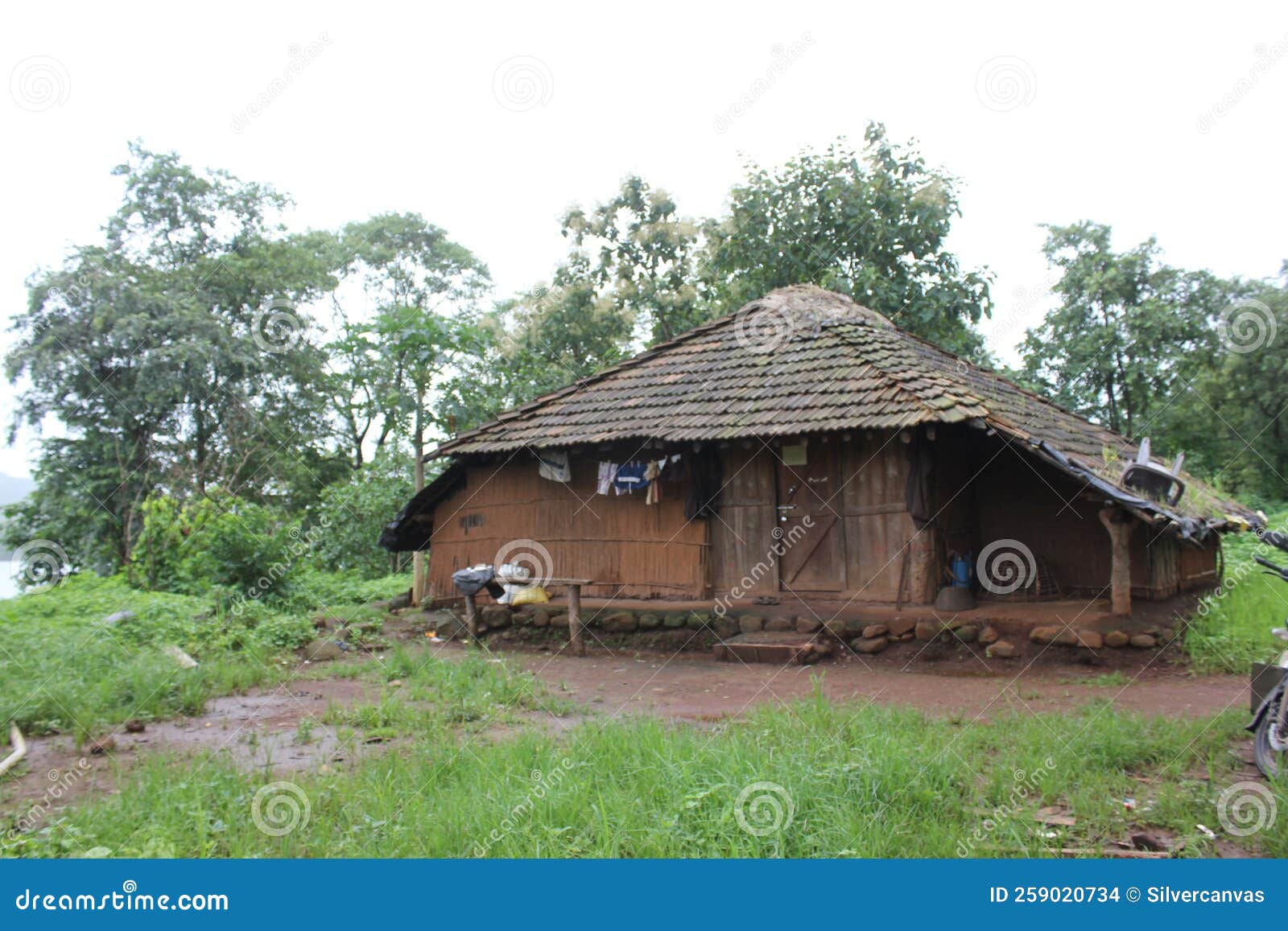 A Lonely Hut in Rural Village of India Stock Photo - Image of home ...