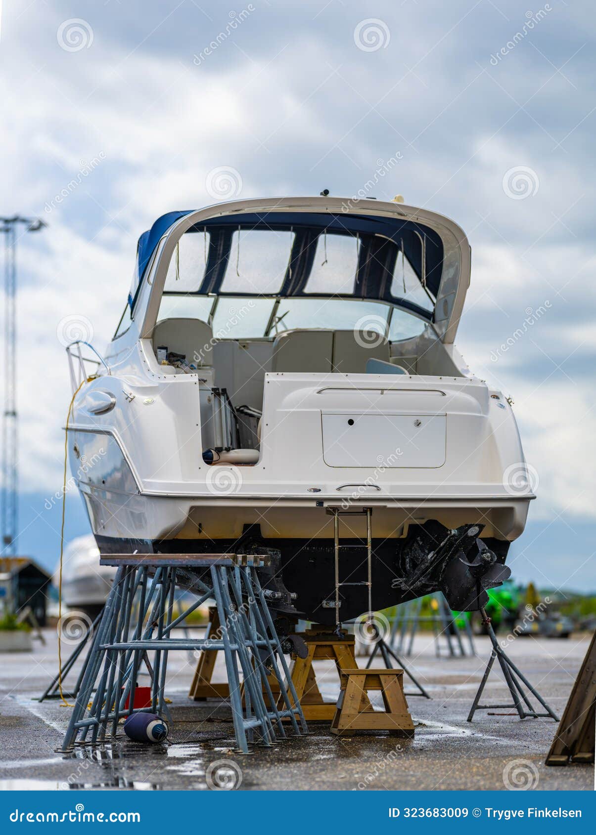 Lonely Laid Up Boat at a Marina Lay Up Site.. Stock Image - Image of ...