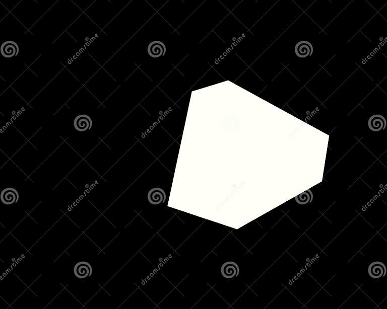 Lonely Levitating White Polygon Isolated in Black Space. Laconic ...