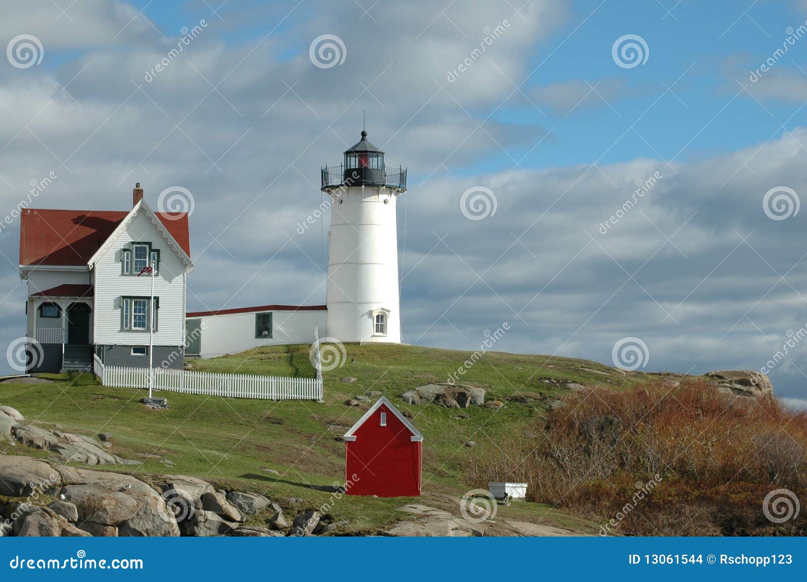 Lonely Light stock photo. Image of coast, ocean, nubble - 13061544