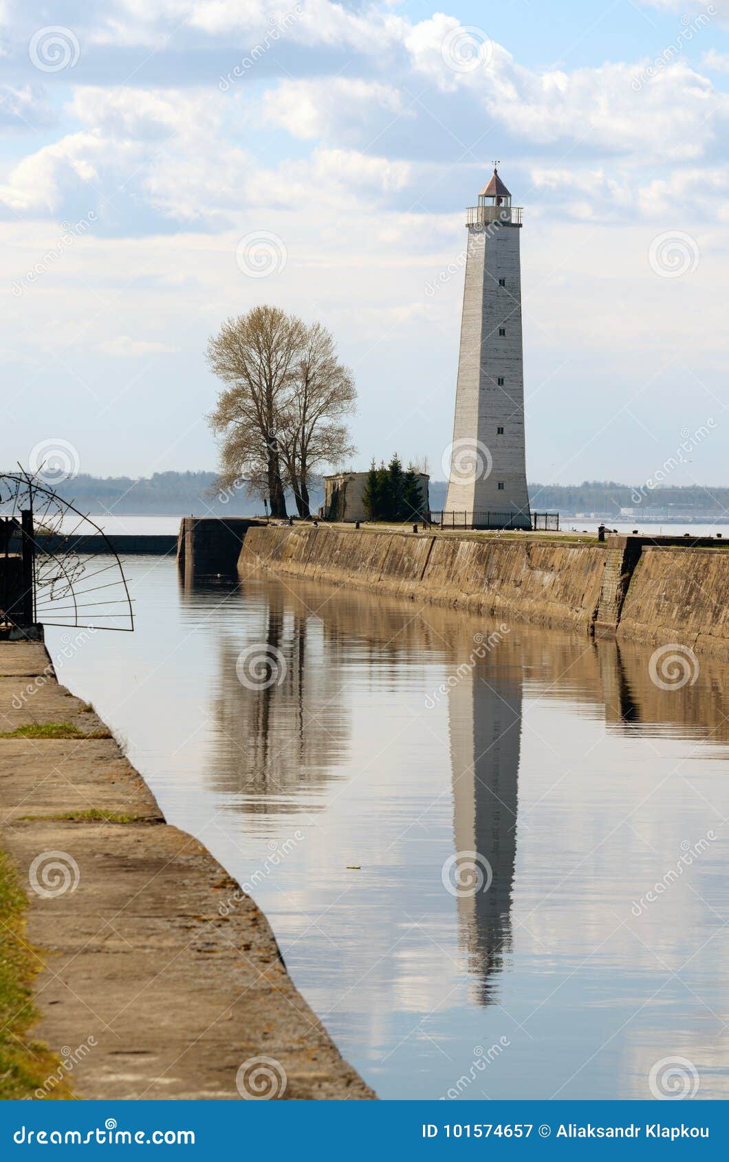 Lonely Lighthouse on the Horizon. Stock Image - Image of high, lonely ...