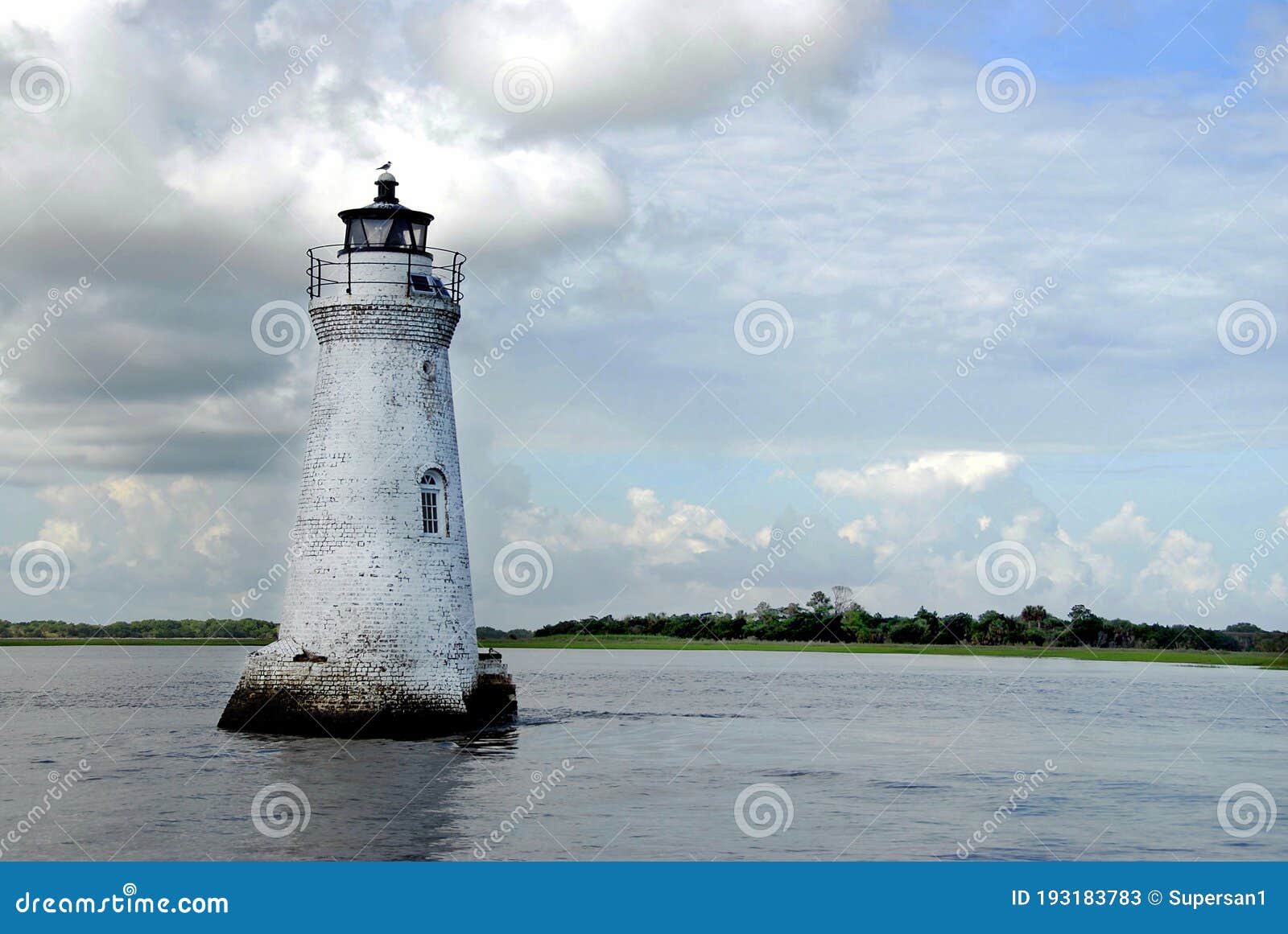 Lonely Lighthouse on the Island Stock Image - Image of landmark, safety ...