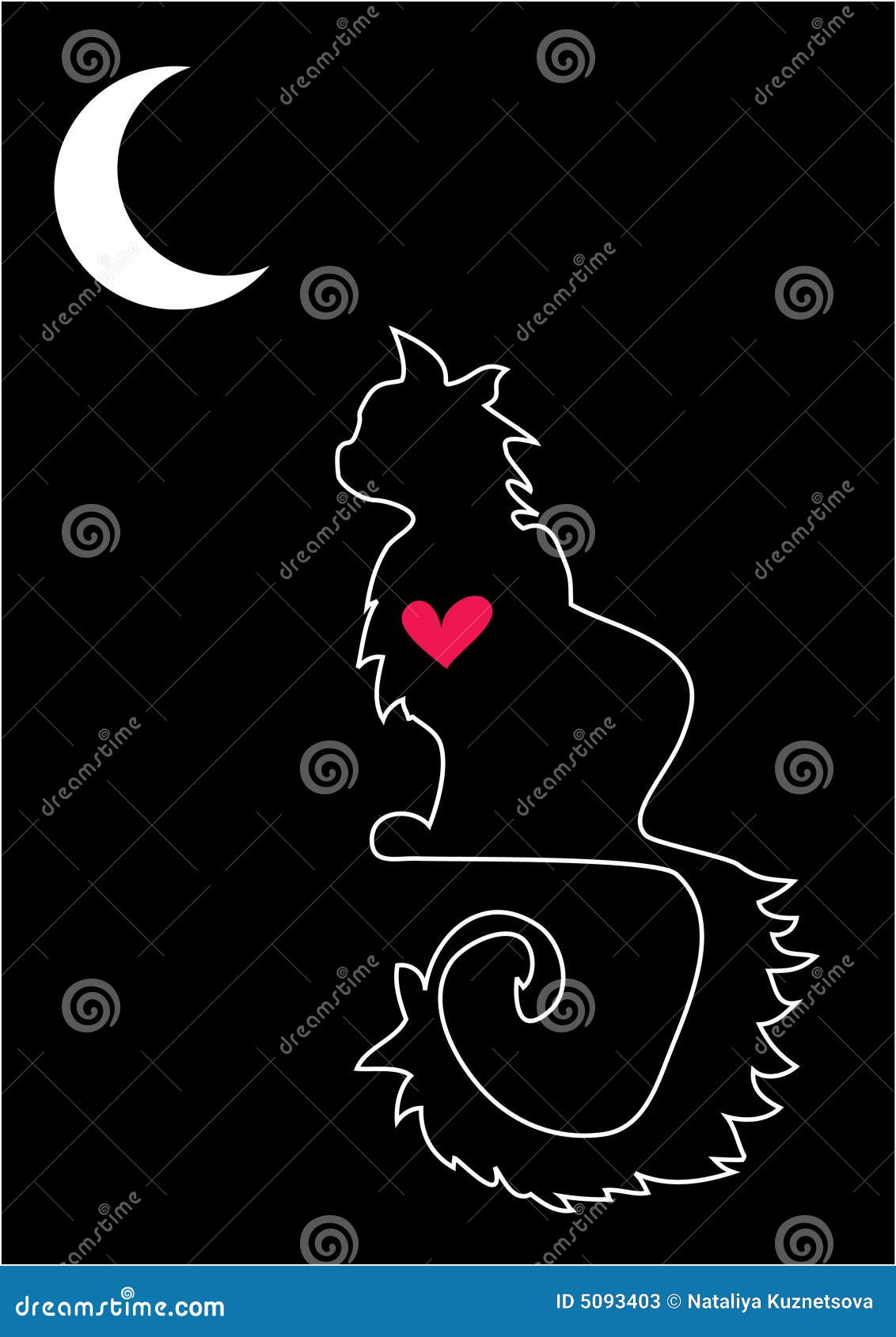 Lonely loving cat stock vector. Illustration of background - 5093403