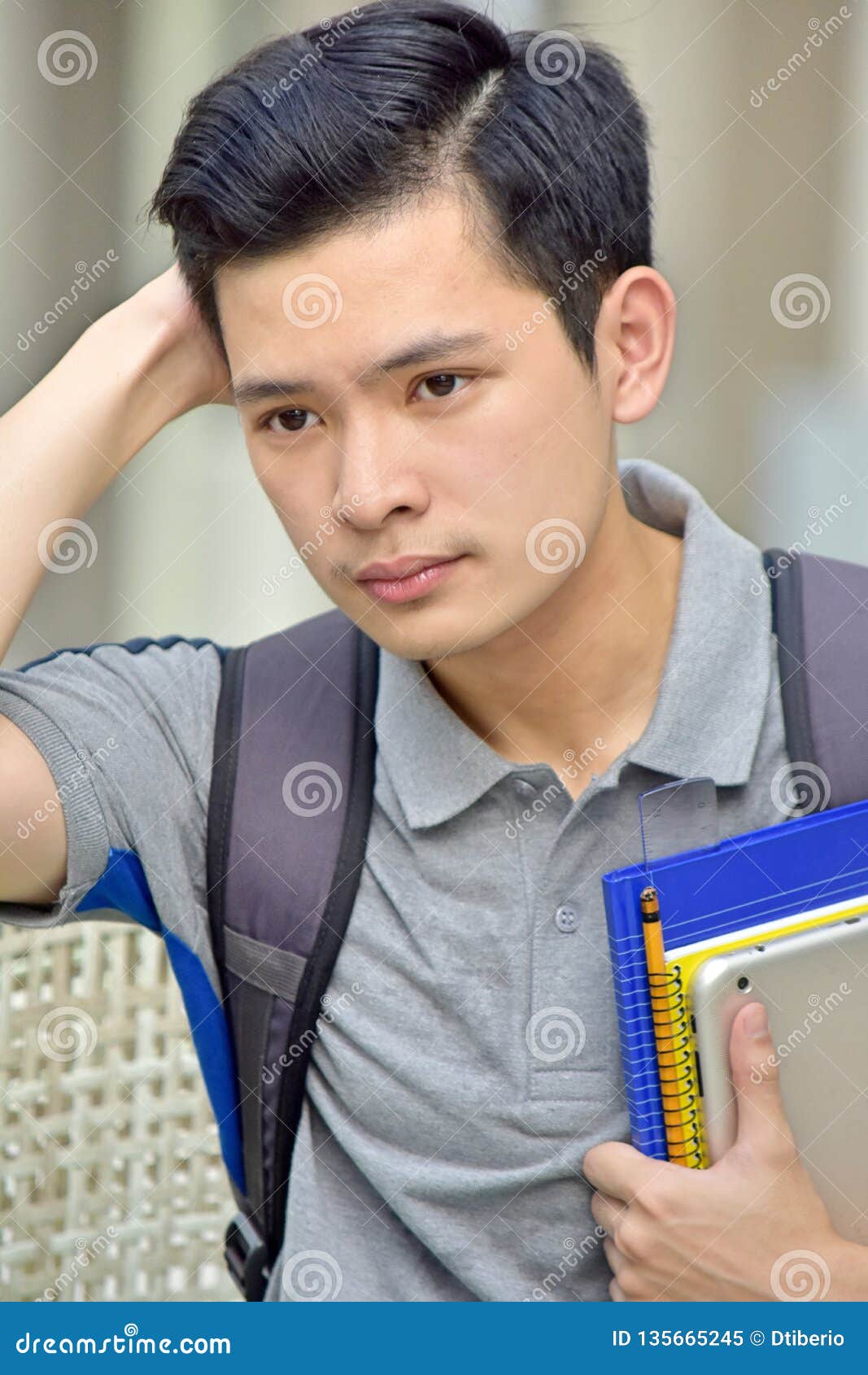 Lonely Male Student stock image. Image of lone, school - 135665245