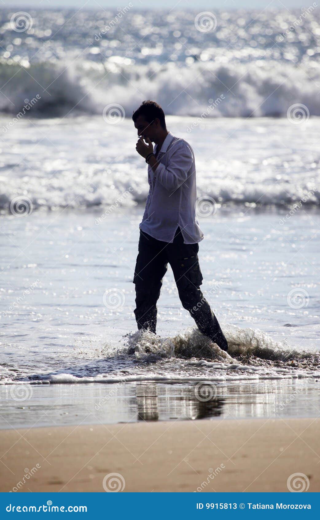 Lonely man stock image. Image of coast, person, recreation - 9915813
