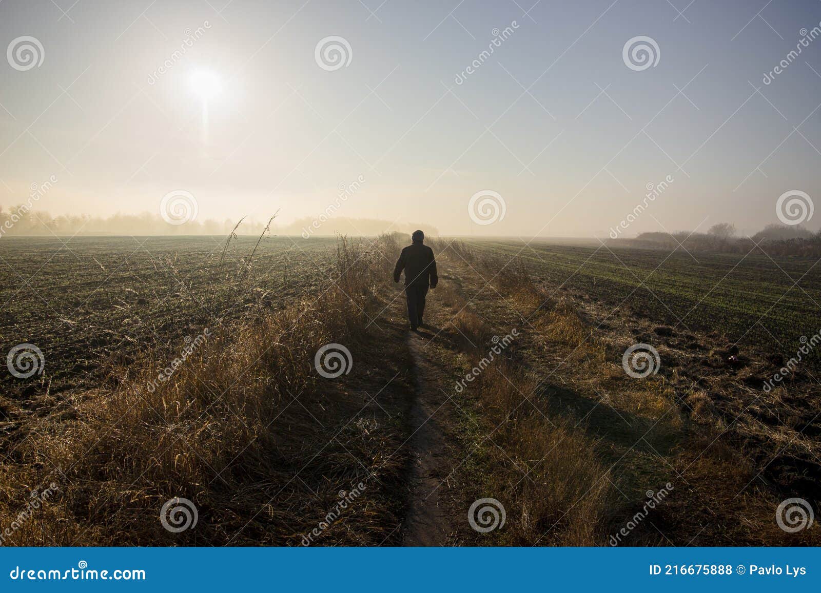 A Lonely Man Goes His Own Way Stock Photo - Image of success, street ...