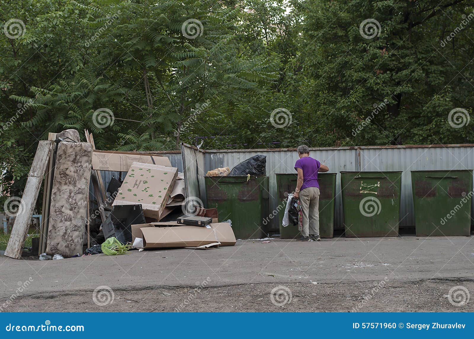 Lonely Man Rummaging in a Dumpster Editorial Image - Image of tramp ...