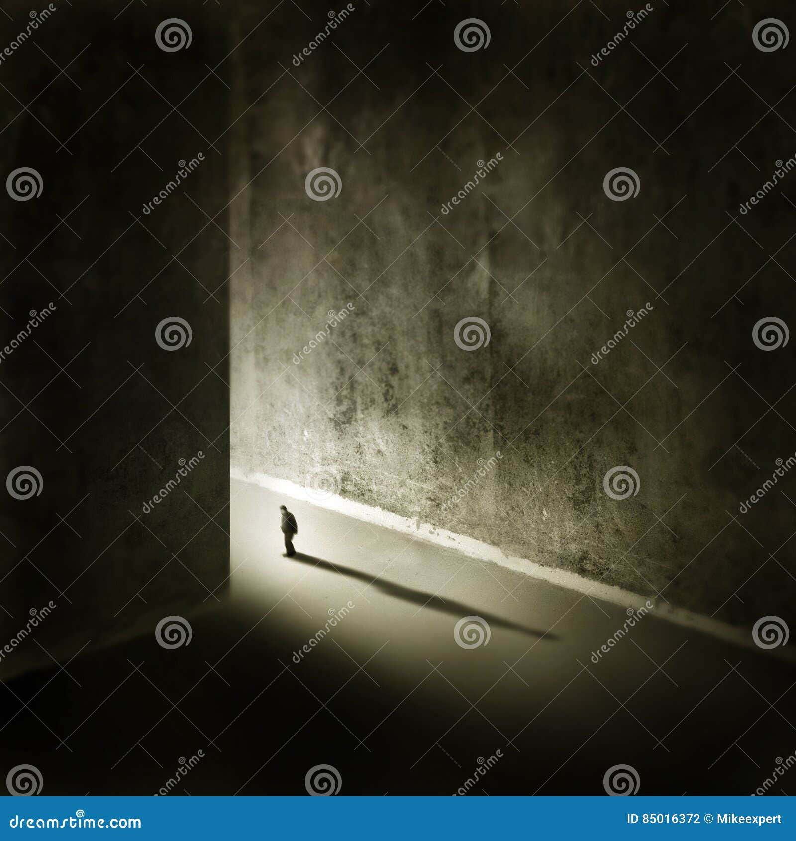 Lonely man with shadow stock photo. Image of single, human - 85016372