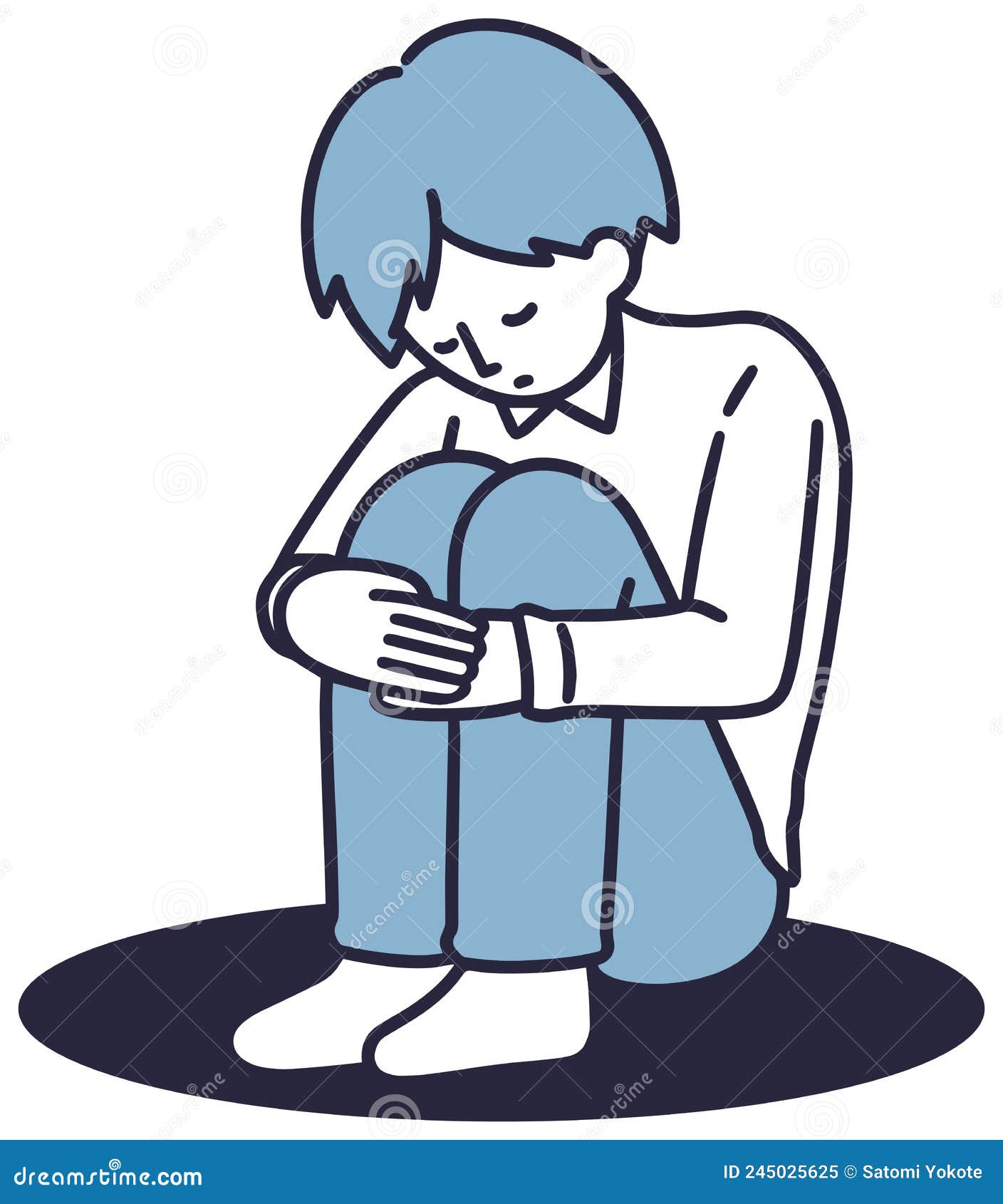 Lonely Man Simple Illustration Stock Vector - Illustration of corona ...