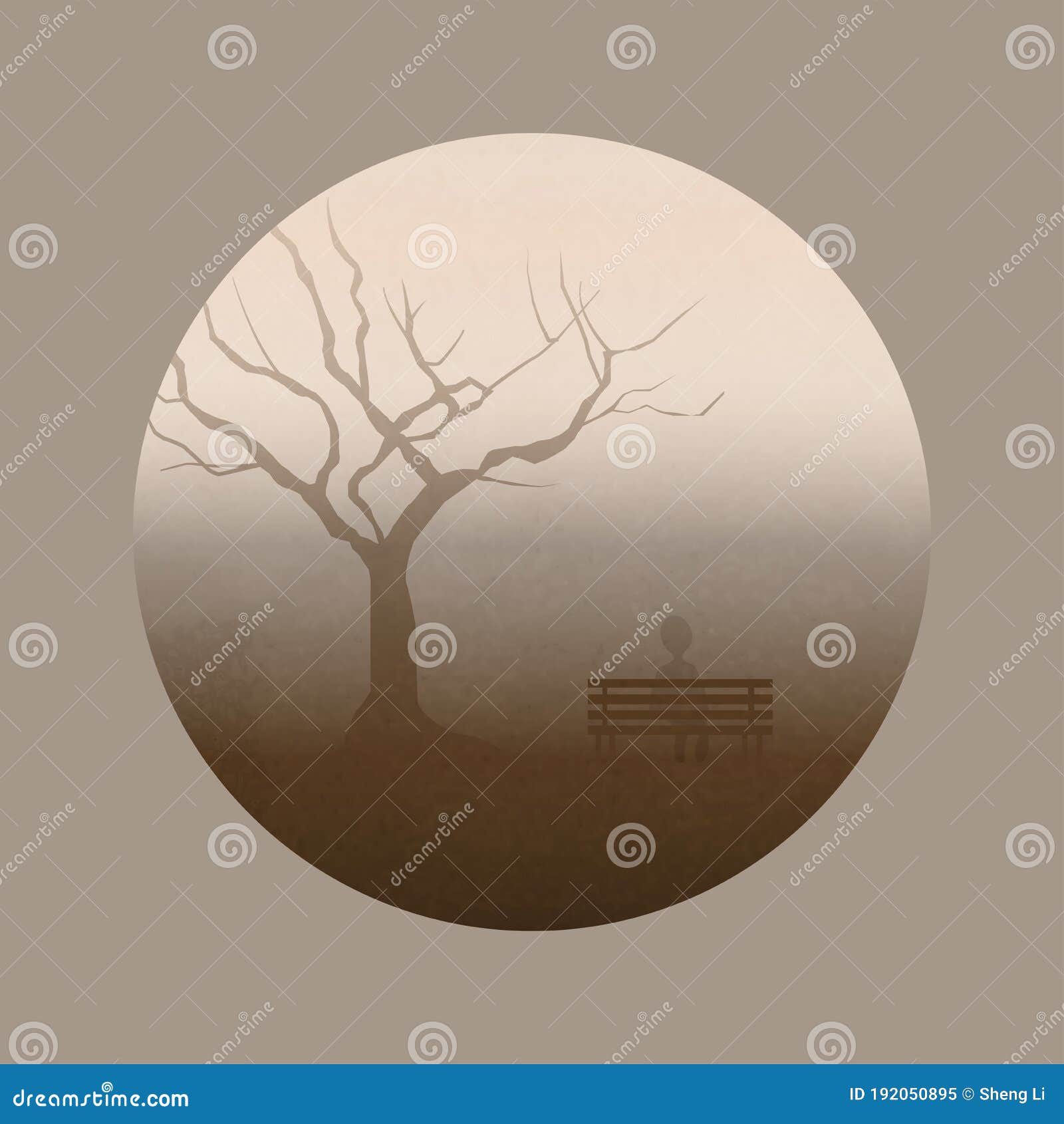 A Lonely Man Sitting on the Bench Illustration Stock Vector ...