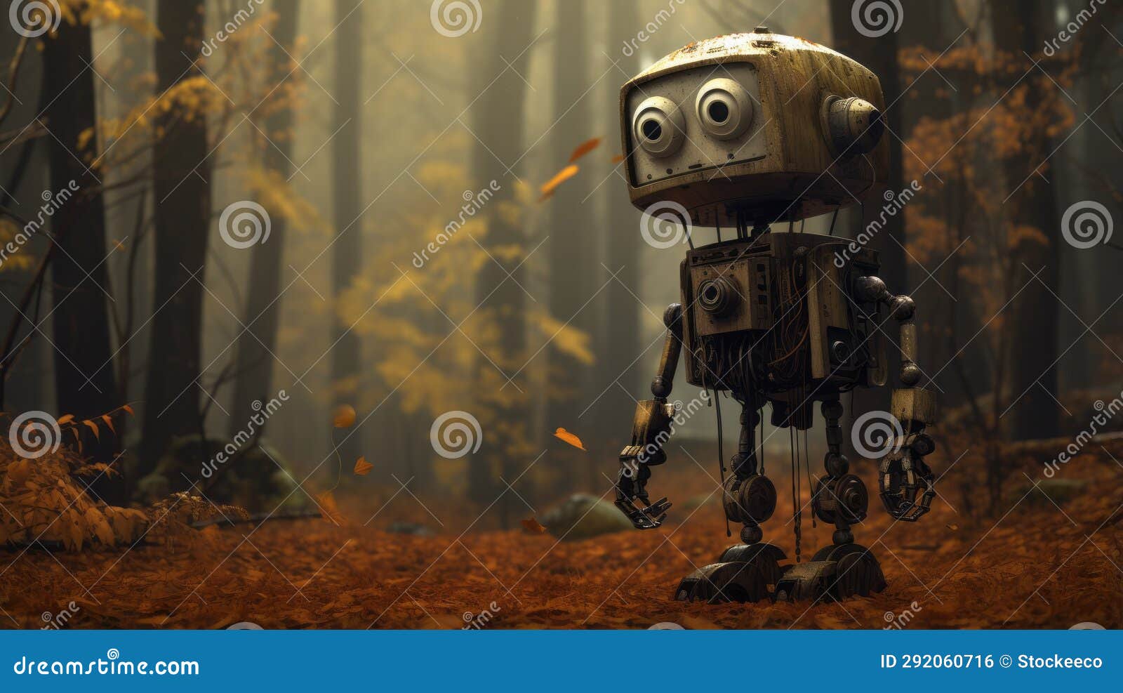 Lonely Mining Robot: Eerily Realistic Illustration in a Forest Setting ...
