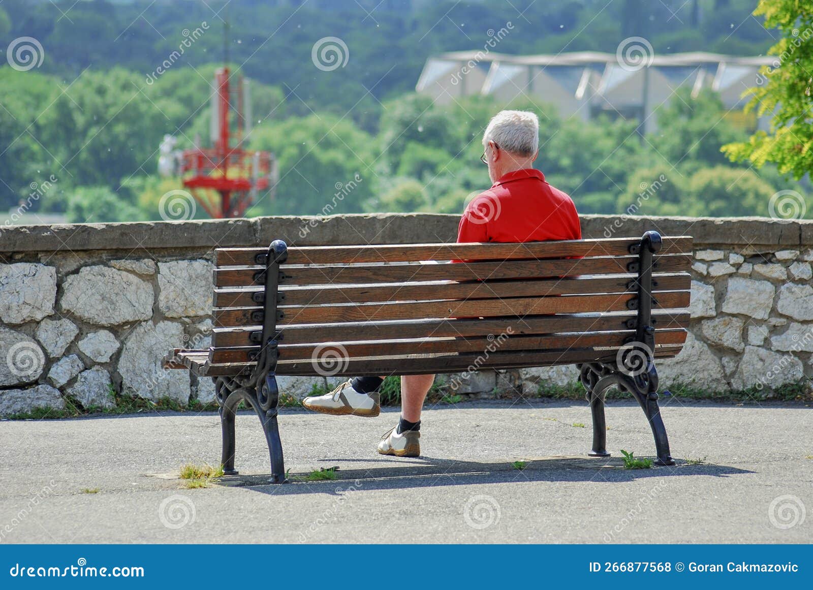 Older Man is Sitting Alone on the Bench. Editorial Stock Photo - Image ...