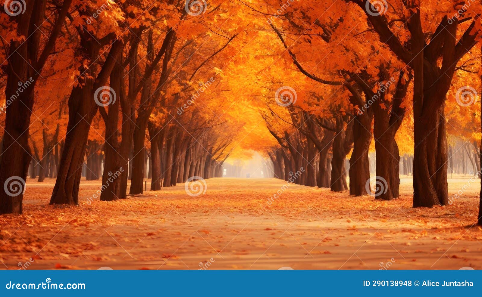 The Lonely Pathway among Golden Maple Trees in Autumn Stock ...