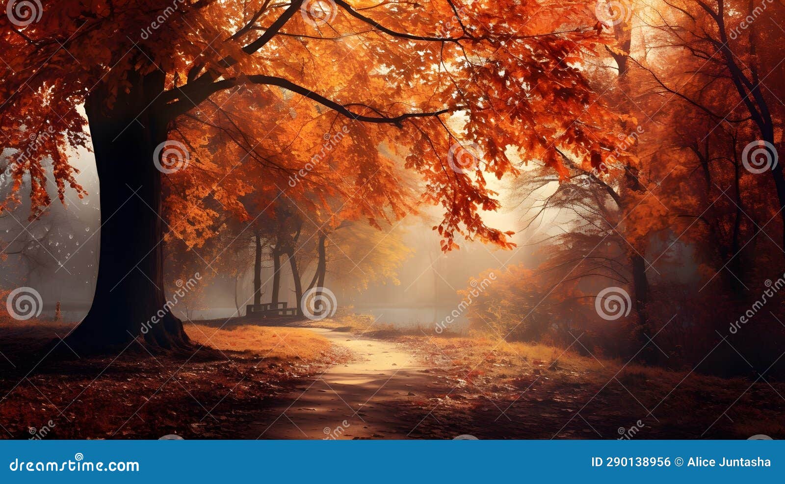 The Lonely Pathway among Golden Maple Trees in Autumn Stock ...