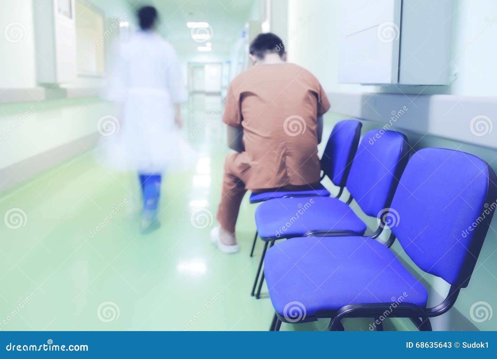 Lonely Patient in Hospital Corridor Stock Image - Image of crazy ...