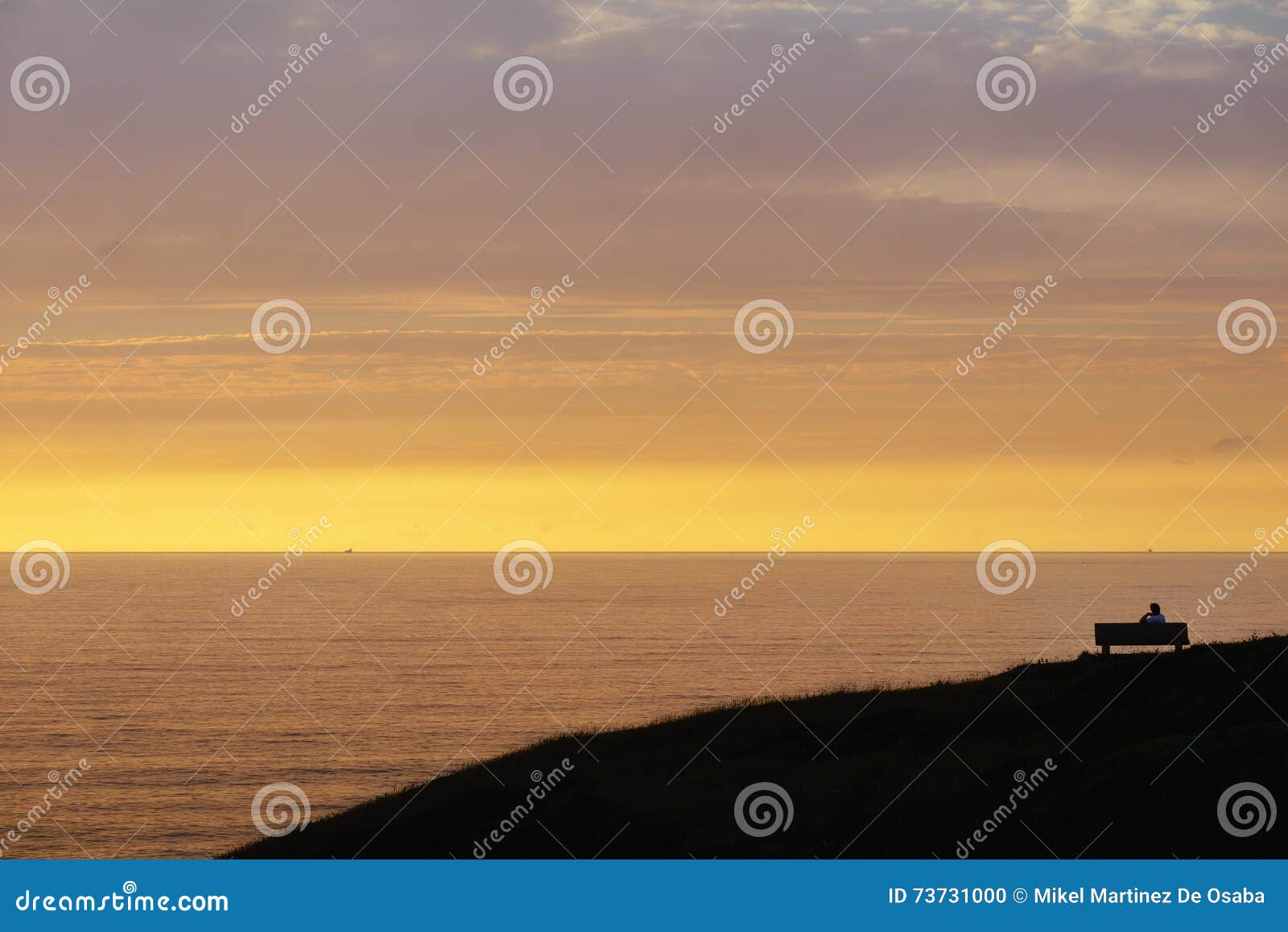 Lonely Person Contemplating Sunset Stock Photo - Image of sunrise ...