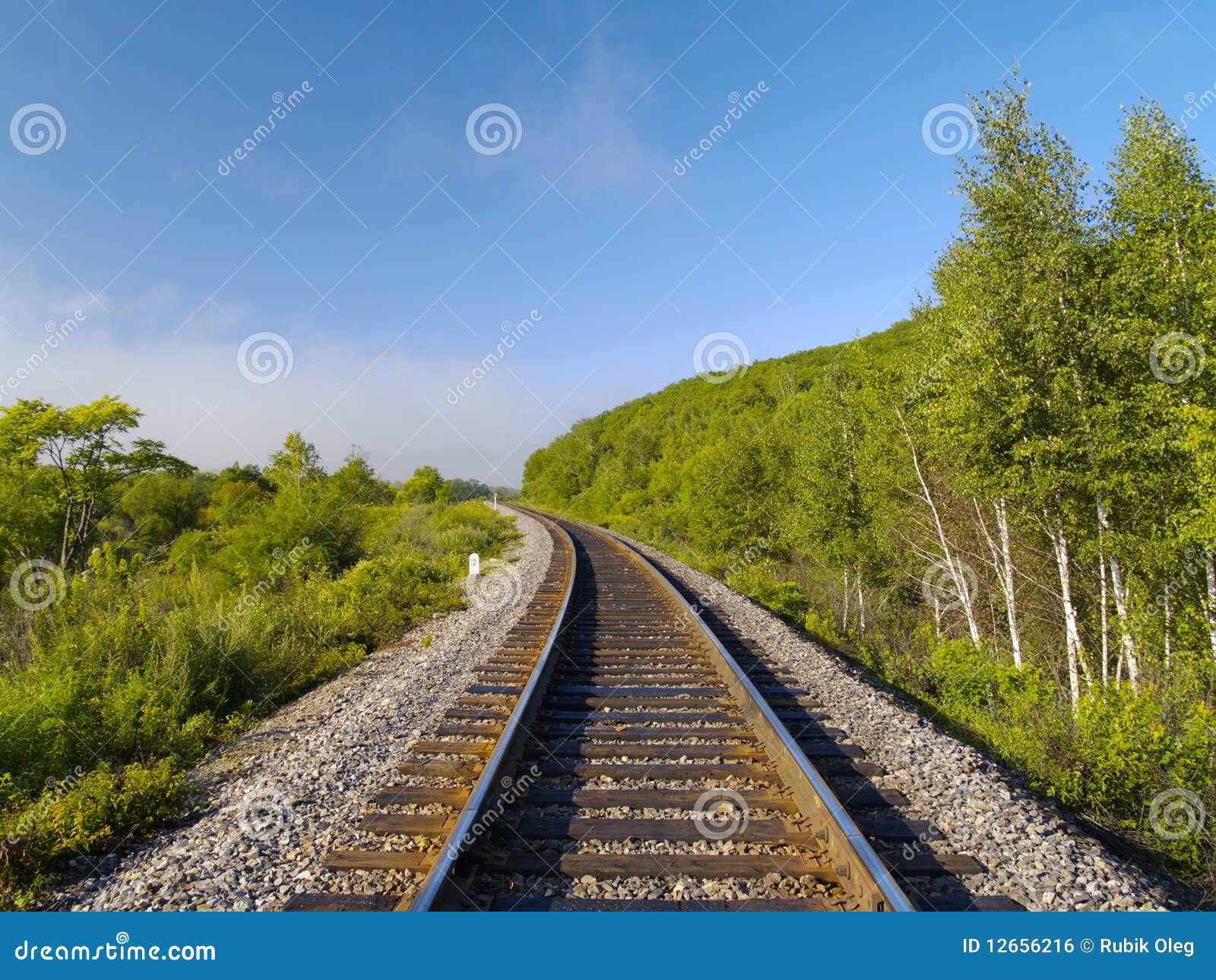Lonely railway track stock photo. Image of rail, morning - 12656216