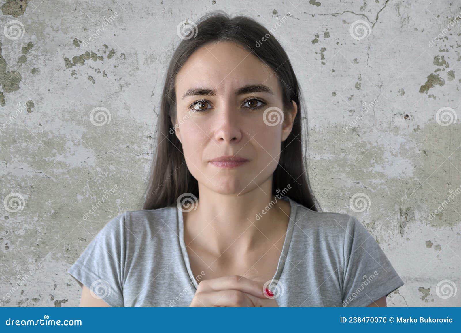 Lonely Sad Woman Deep In Thoughts Portrait Of A Thinking Woman Stock