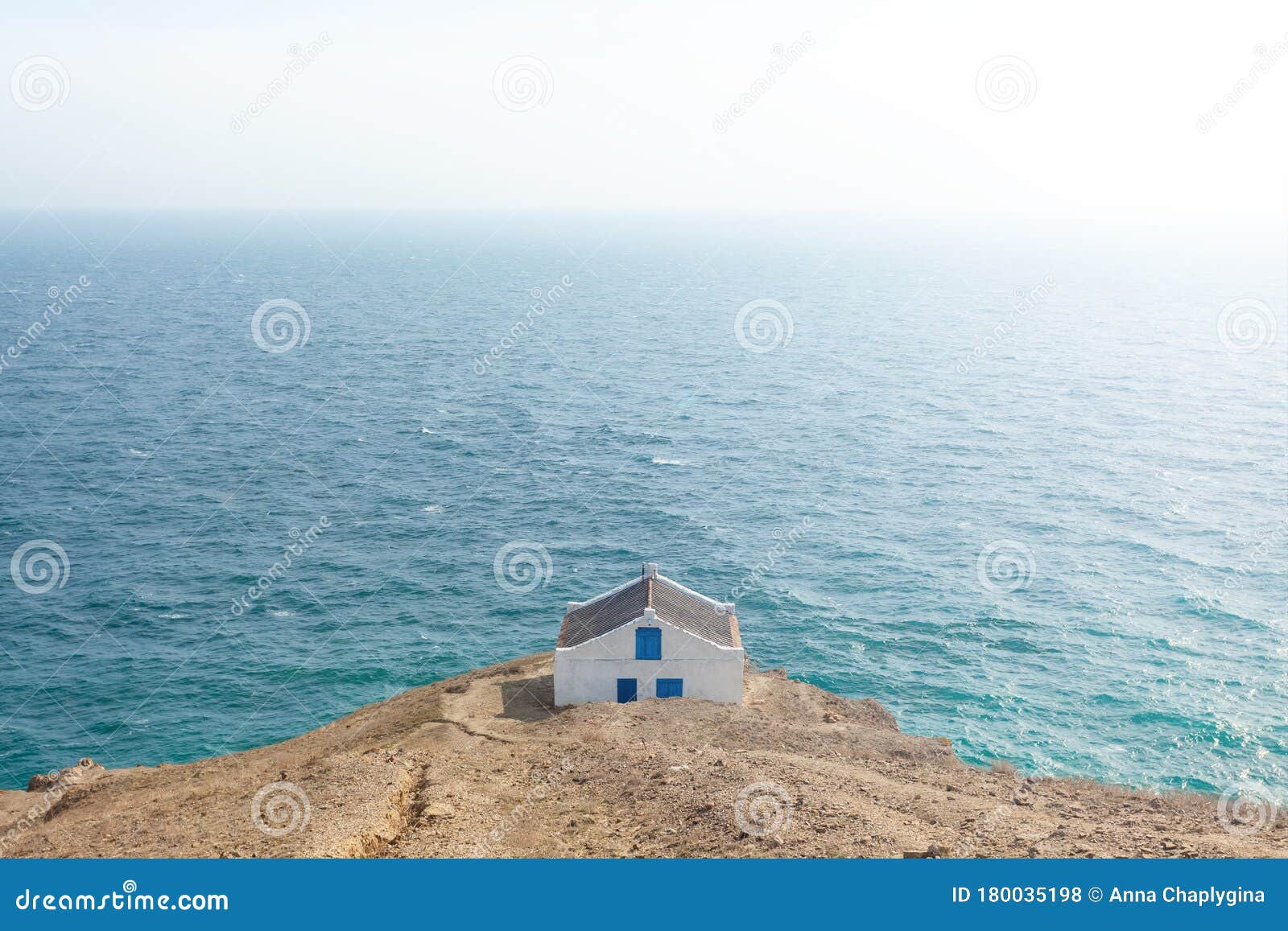 Lonely Stone House on the Edge of a Cliff with Sea Views. Stock Photo ...