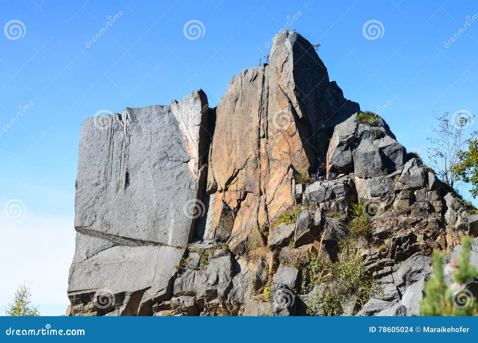 Lonely Stone Quarry of Massive Rocks Stock Photo - Image of pearl ...
