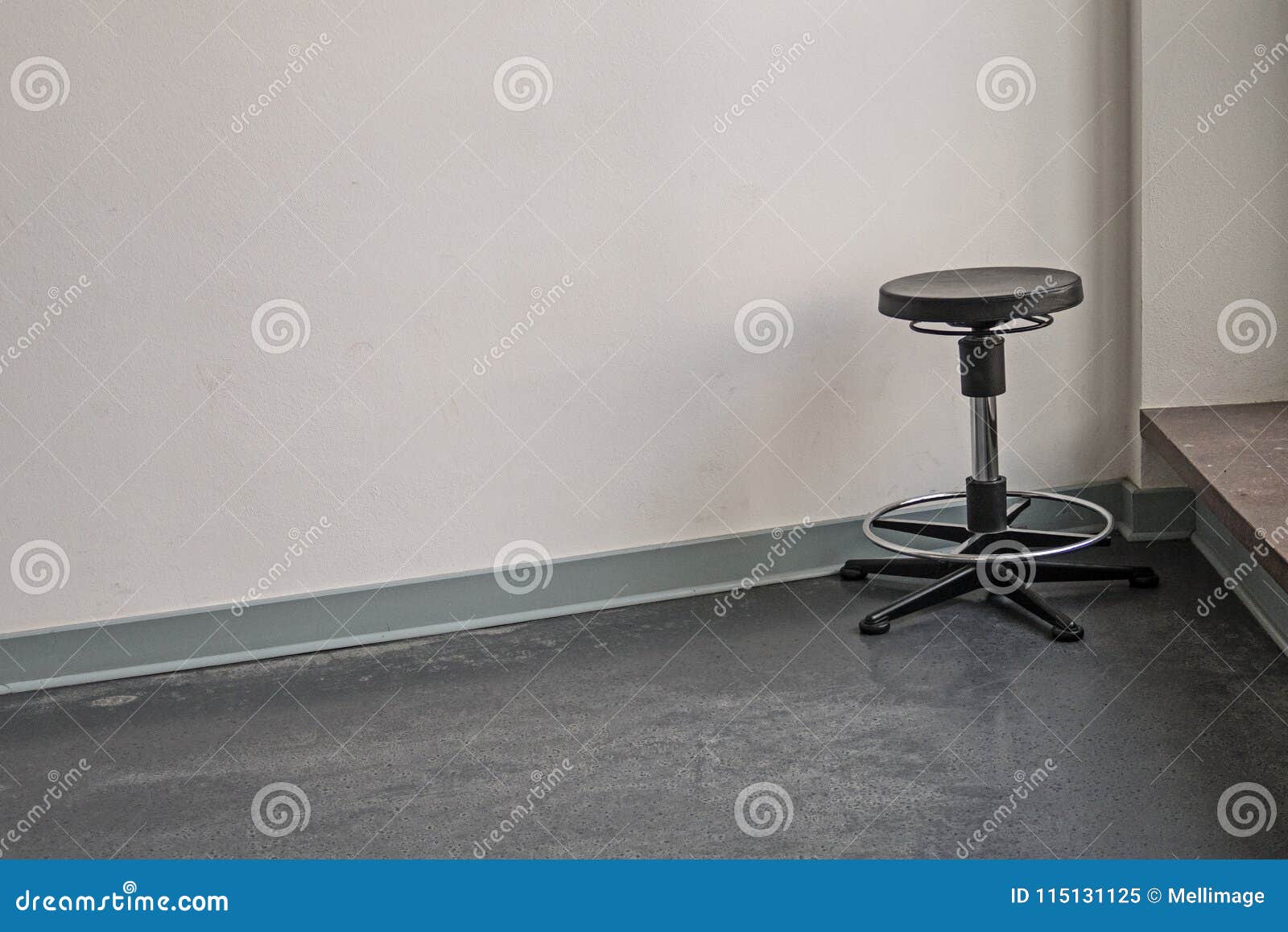 Lonely Stool in the Corner of a Room Stock Image - Image of minimalism ...