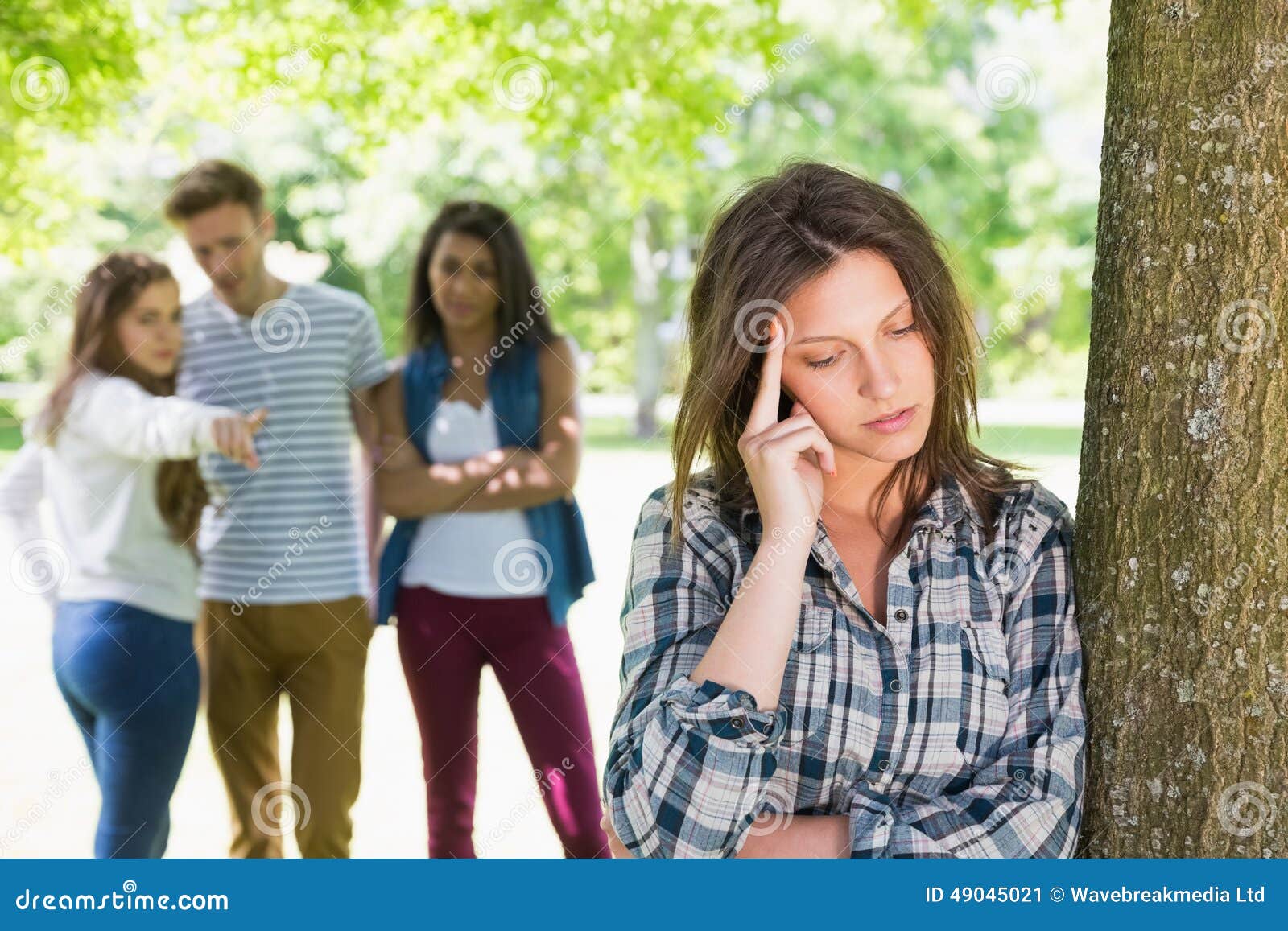 Lonely Student Being Bullied by Her Peers Stock Image - Image of ...