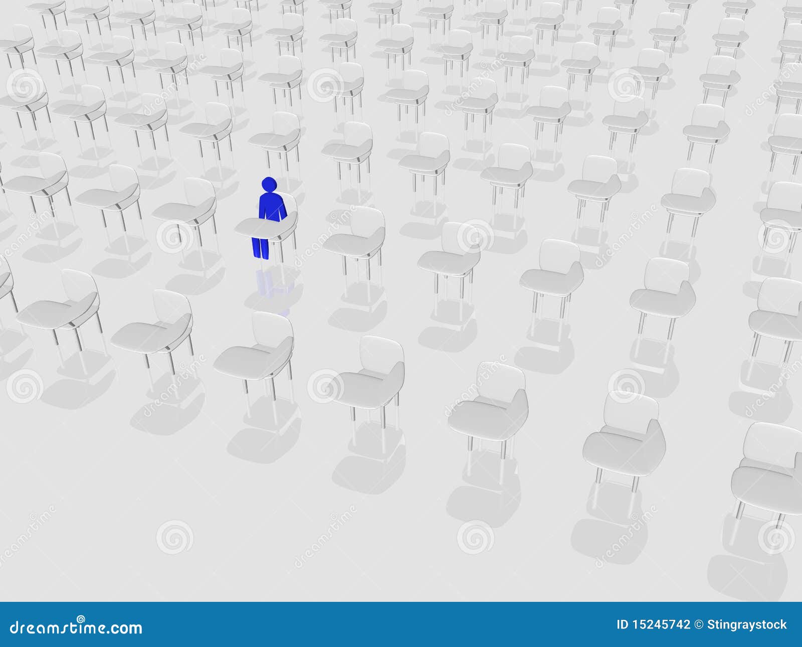 Lonely Student in Class stock illustration. Illustration of teacher ...