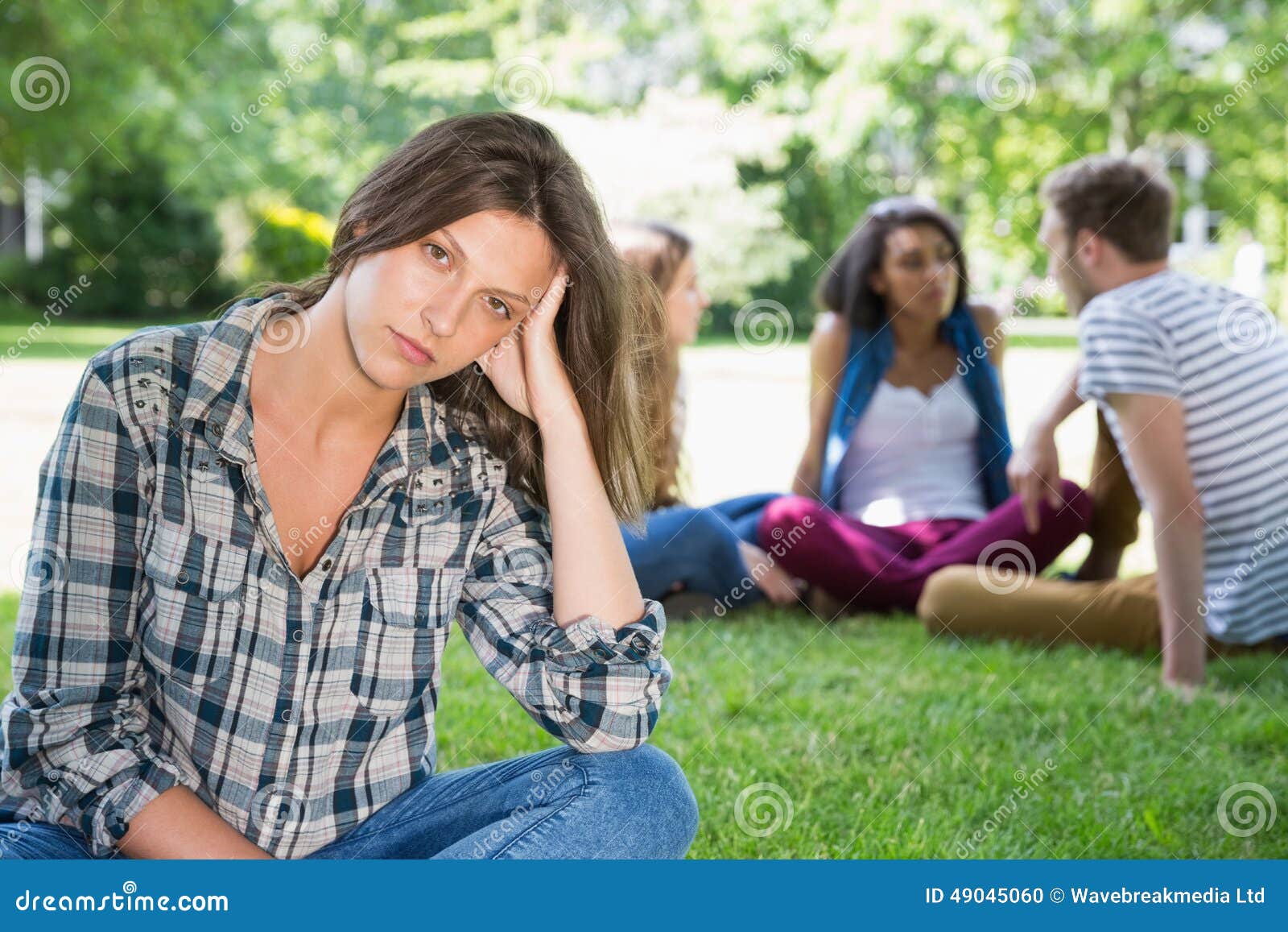 Lonely Student Feeling Excluded on Campus Stock Photo - Image of ...