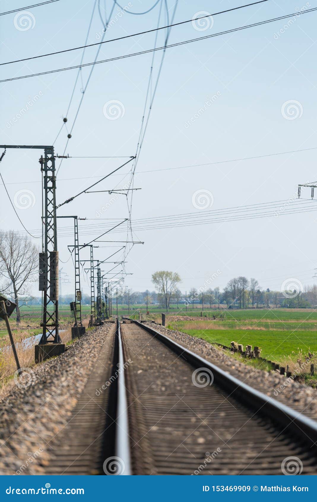 Lonely Train Track through the Countryside Stock Image - Image of ...