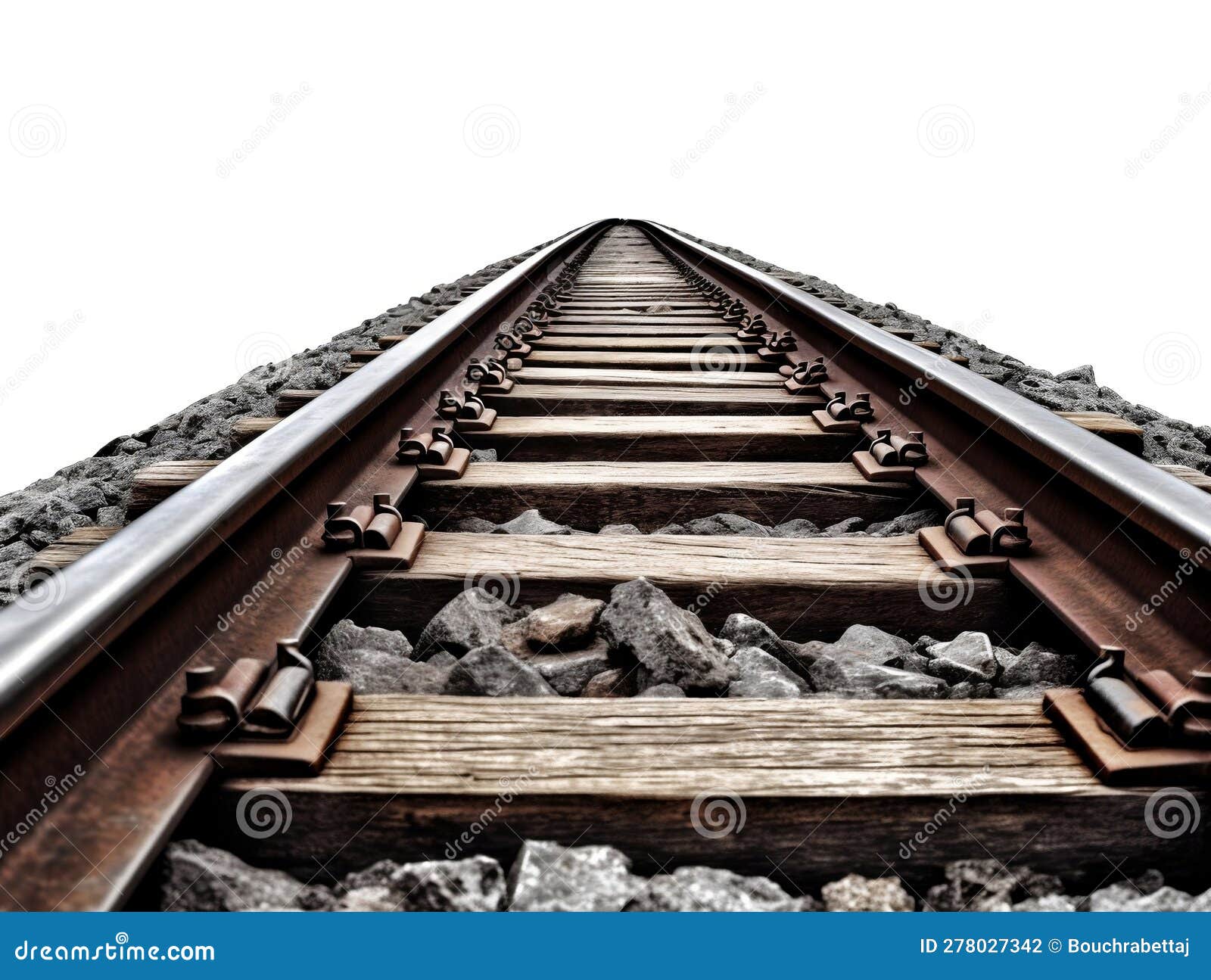 Lonely Train Track on Isolated Terrain, Generative Ai Stock ...