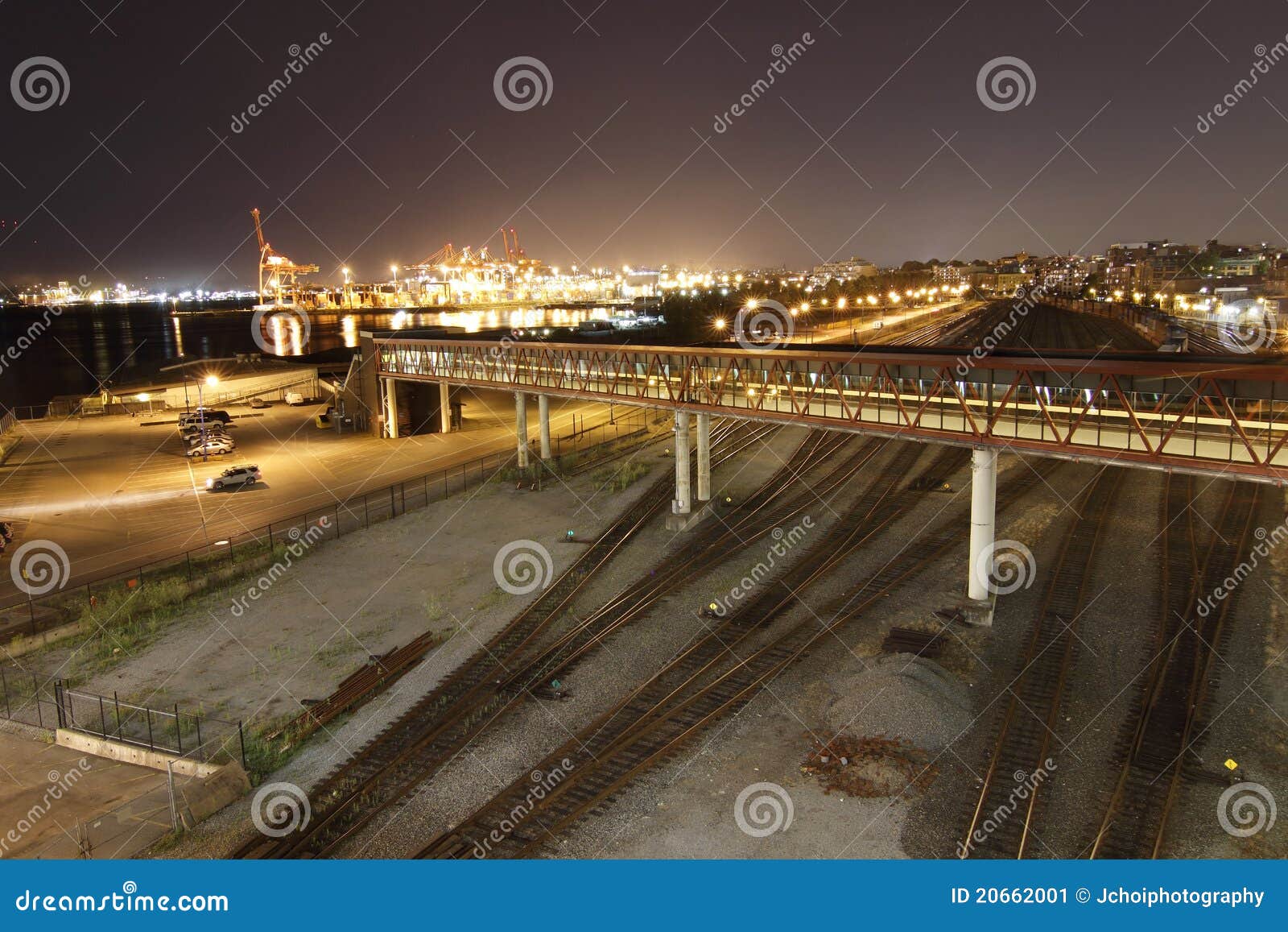 Lonely Train Yard by the Busy Docks Stock Image - Image of industry ...