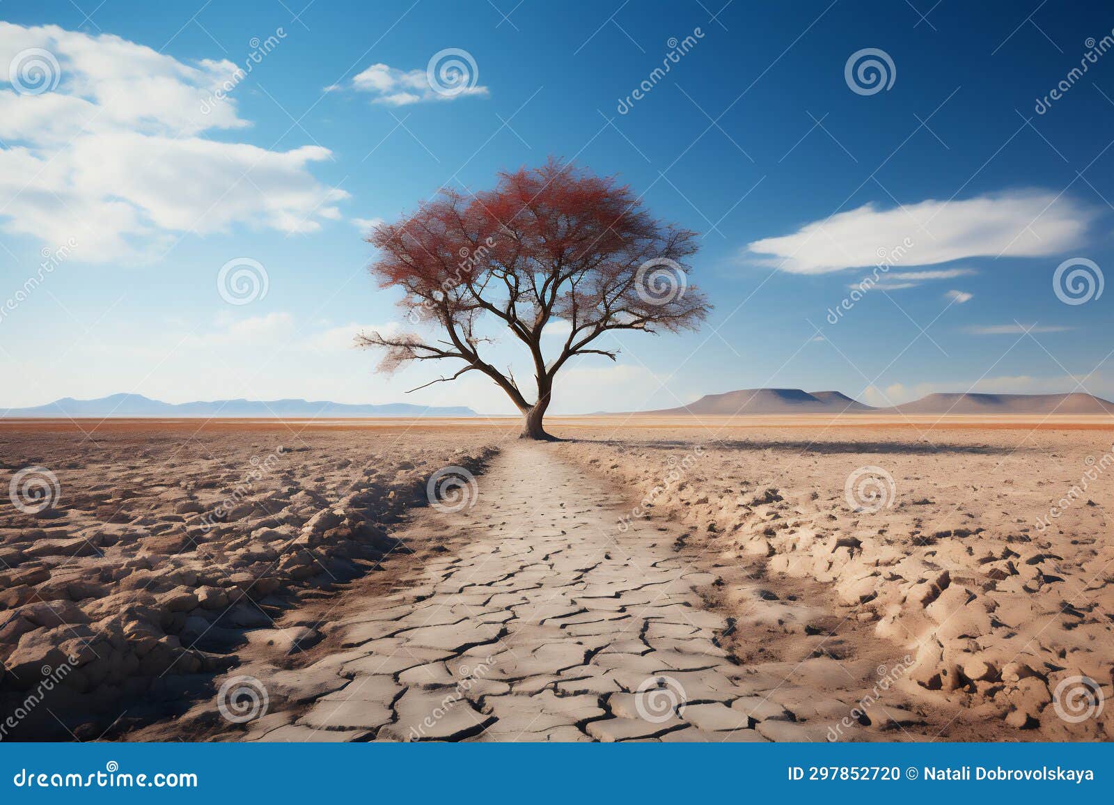 Lonely tree in dessert , stock photo. Image of plant - 297852720