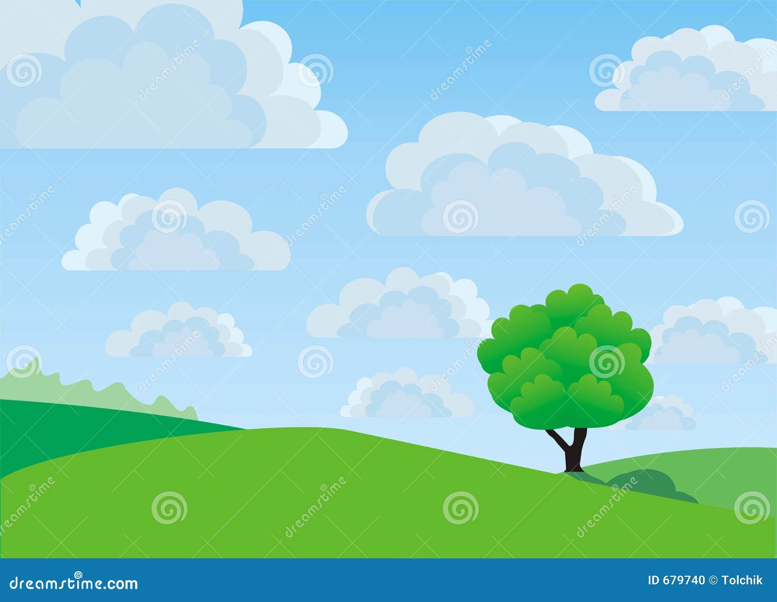Lonely tree, vector stock vector. Illustration of environmental - 679740