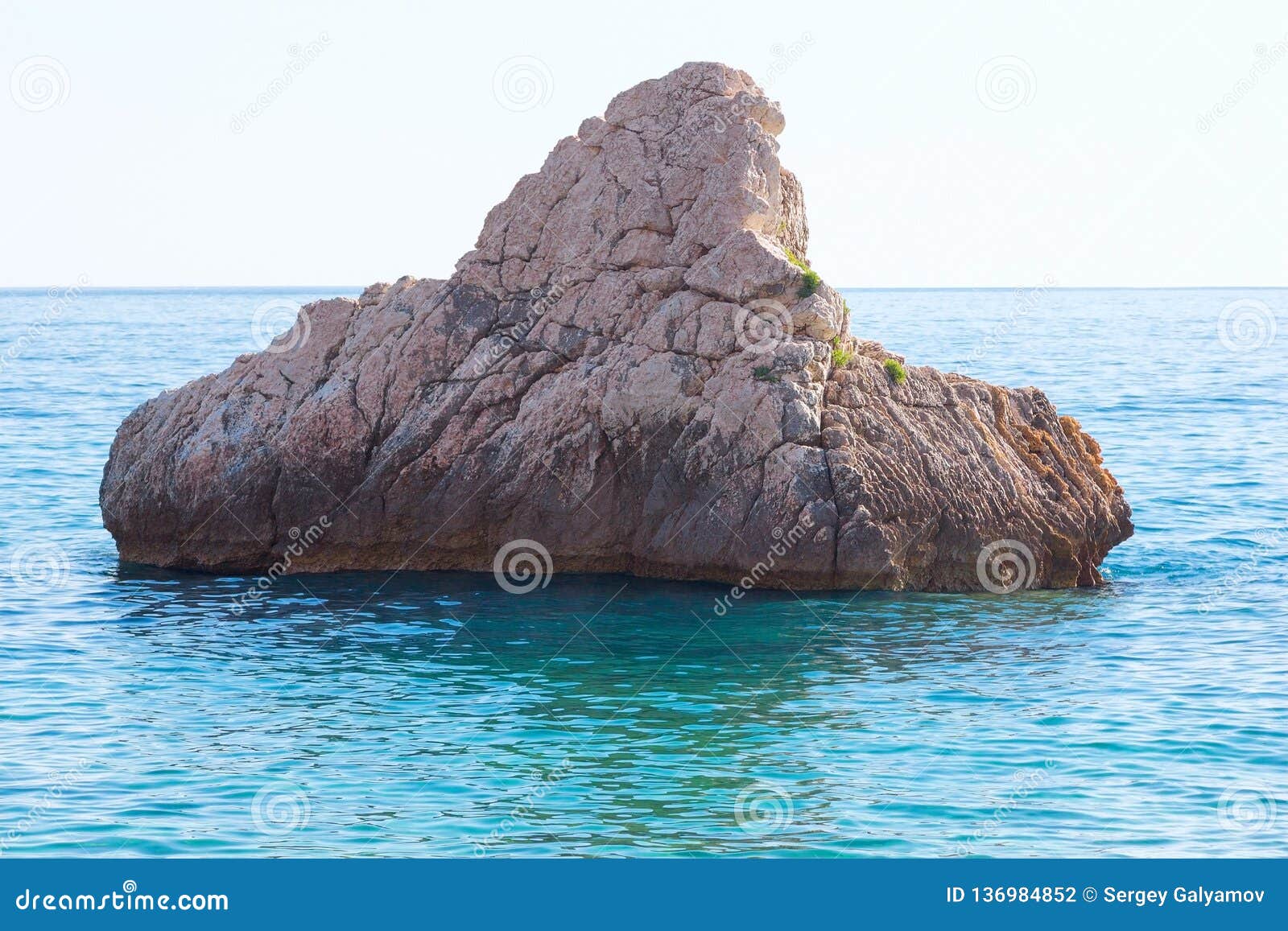 Lonely Uninhabited Island of Small Size in the Sea in the Shape of a ...