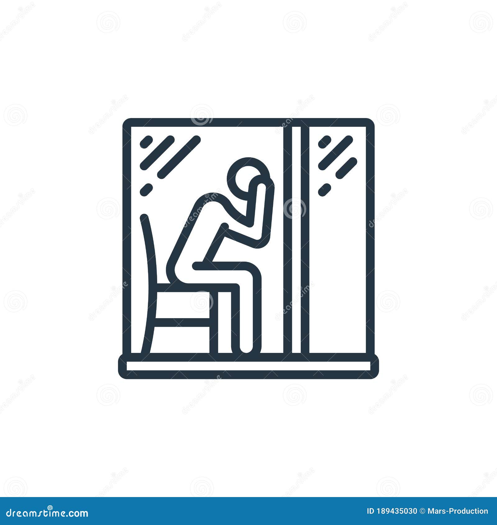 Lonely Vector Icon Isolated on White Background. Outline, Thin Line ...