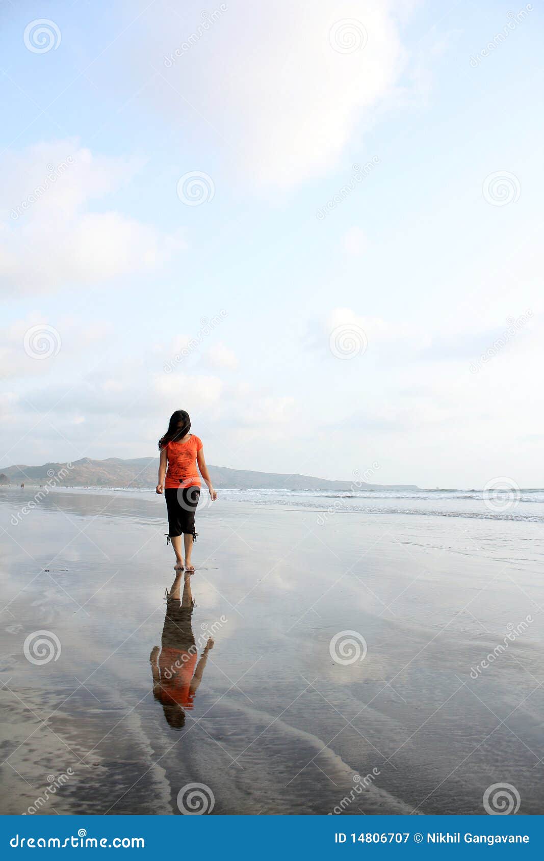 Lonely Walk stock image. Image of evening, lady, female - 14806707