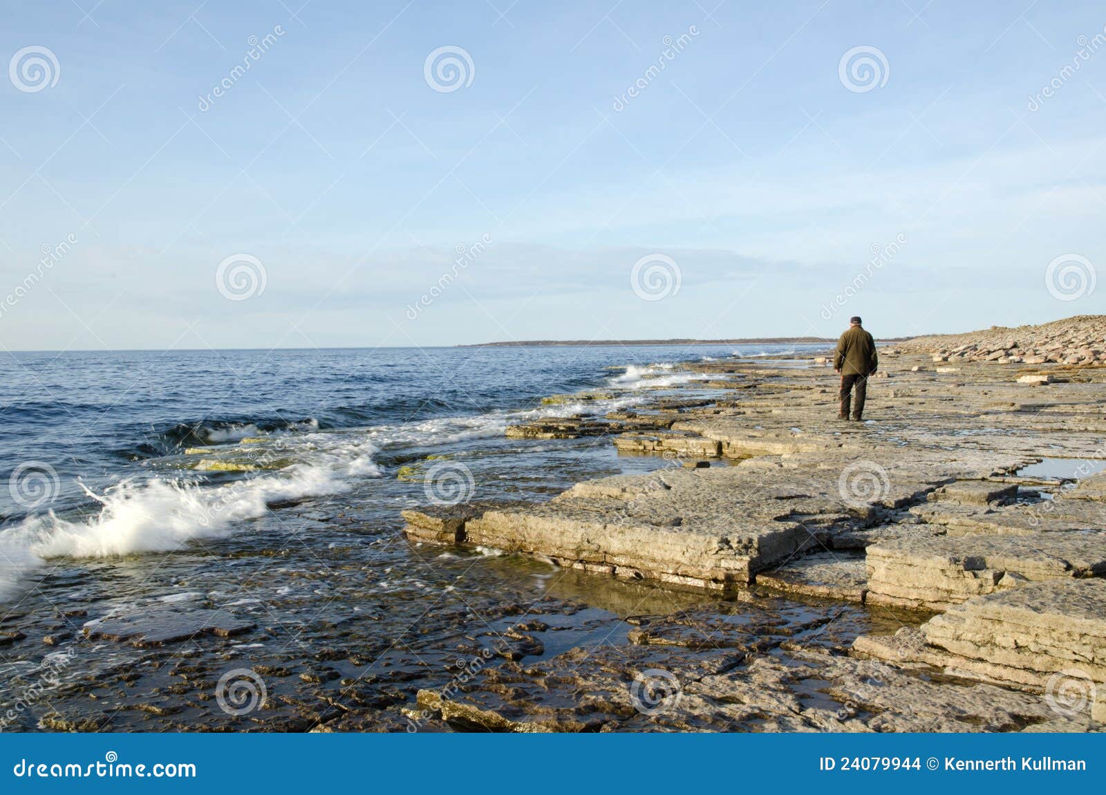 Lonely walk stock photo. Image of looking, ocean, cliffs - 24079944
