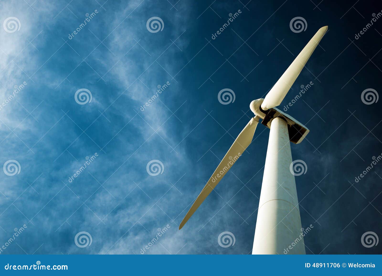 Wind Turbine On Green Fields In Summertime. Natural Wind Power Plants ...