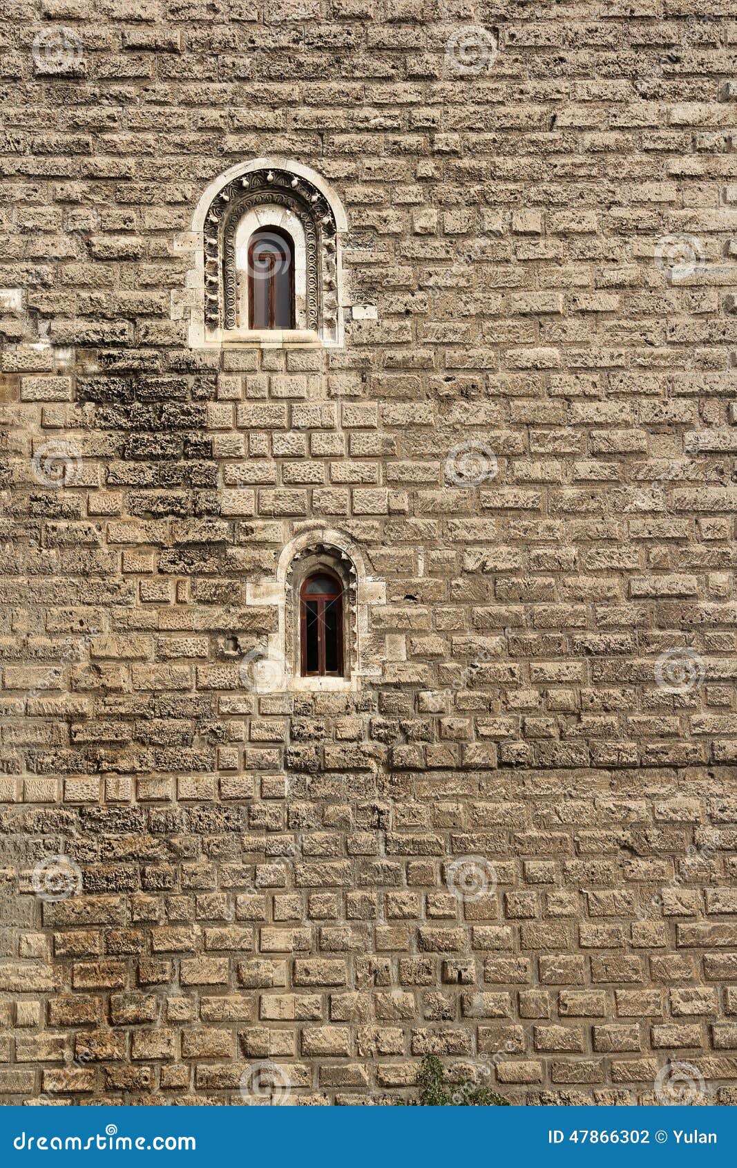 Lonely Windows on a Big Monastery Stock Photo - Image of christianity ...