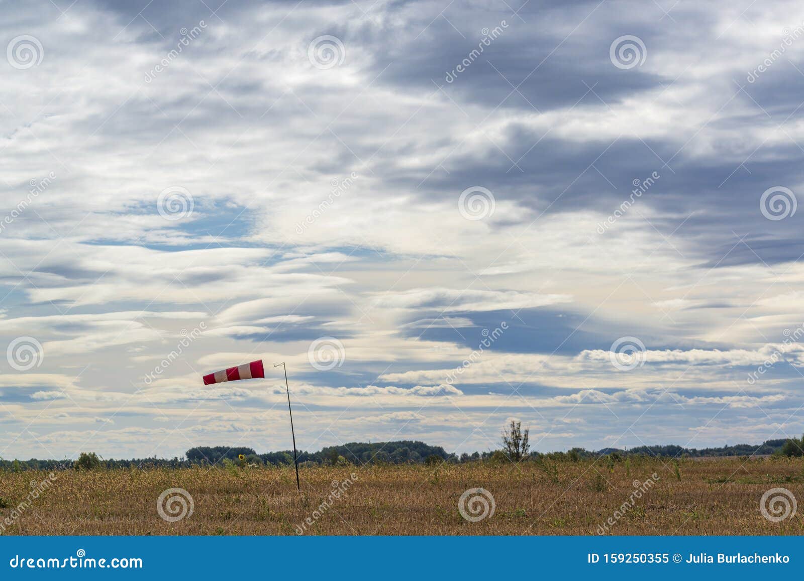 Lonely Windsock at the Empty Airfield Stock Image - Image of space ...