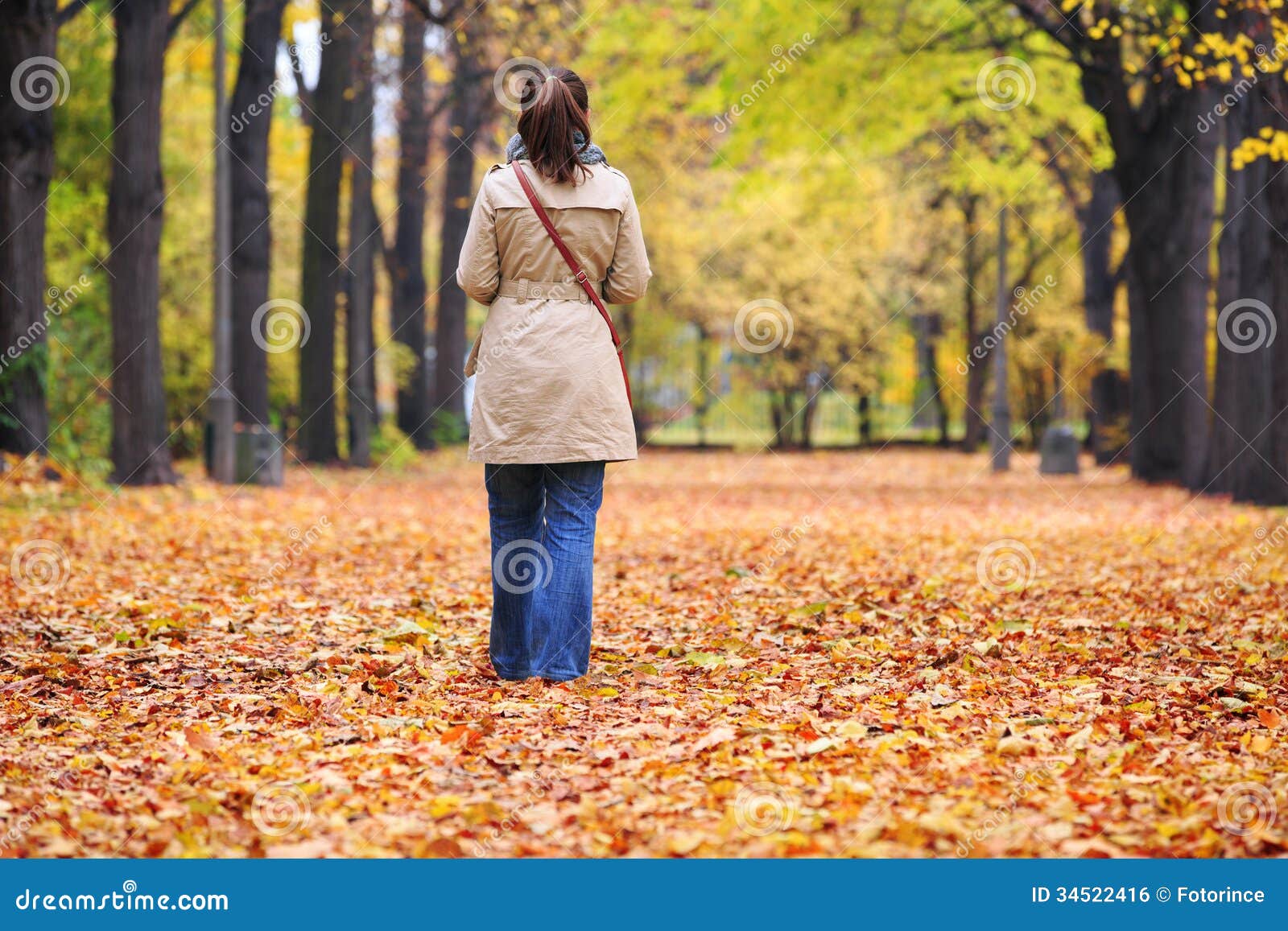 Lonely woman stock photo. Image of leaves, depressed - 34522416